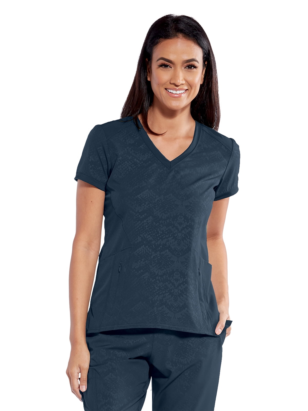 Barco One BOT054 Women's 4-Pocket V-Neck Zipper Pockets Perforated ...
