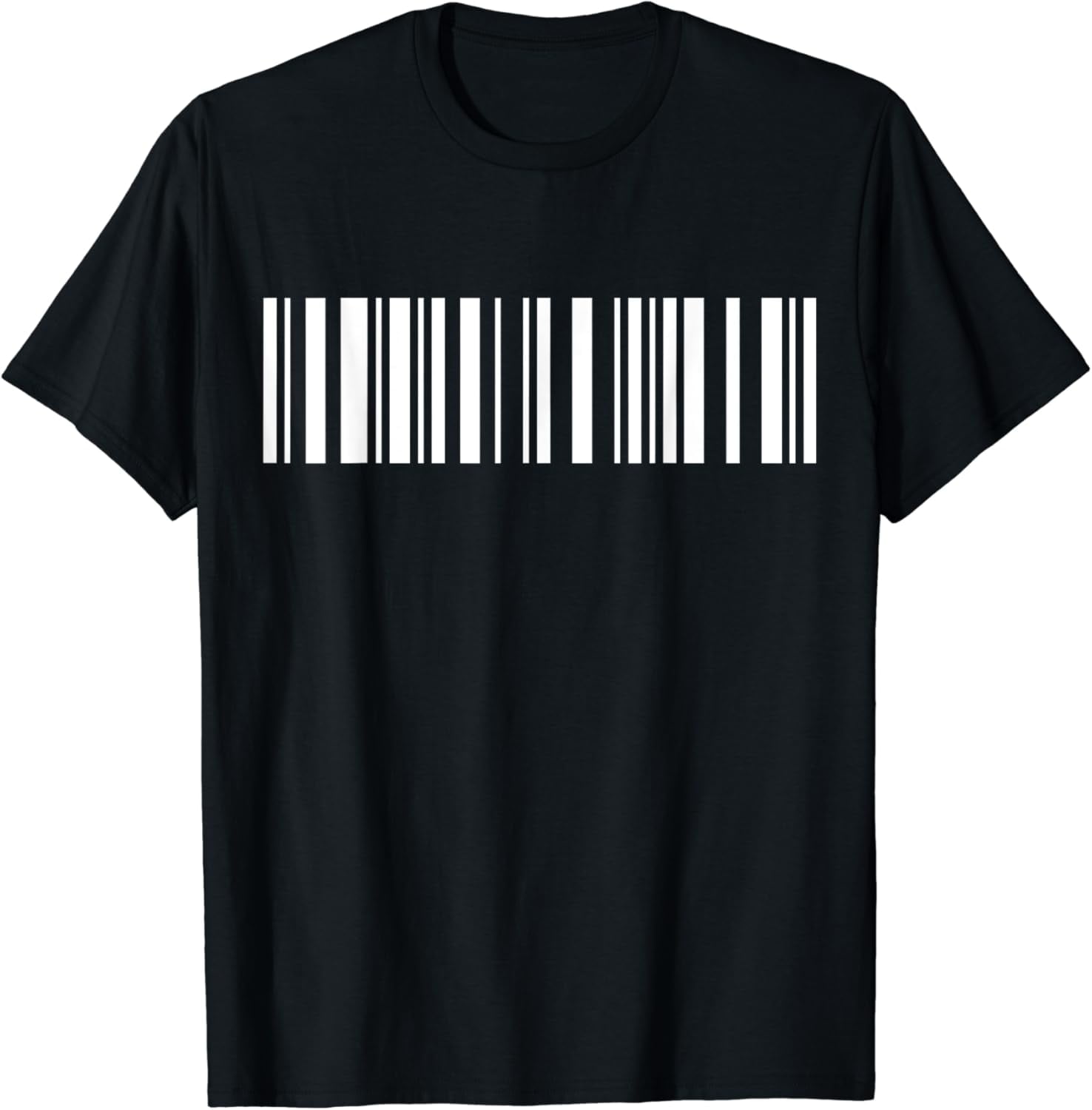 Barcode Design Black Unisex Short Sleeve T Shirt for Casual and Fun ...