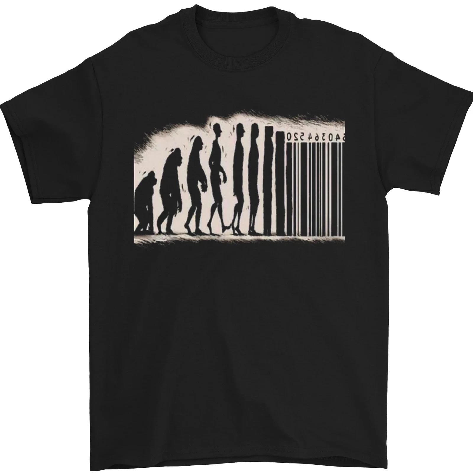 Barcode Evolution Not a Fan of Capitalism Satire Statement Art Unisex T ...
