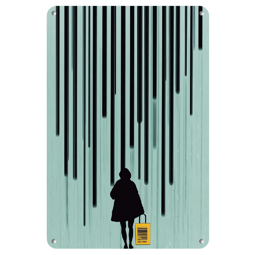 Barcode-Inspired Iron Art Painting, 8x12 inches - Durable Metal Wall ...