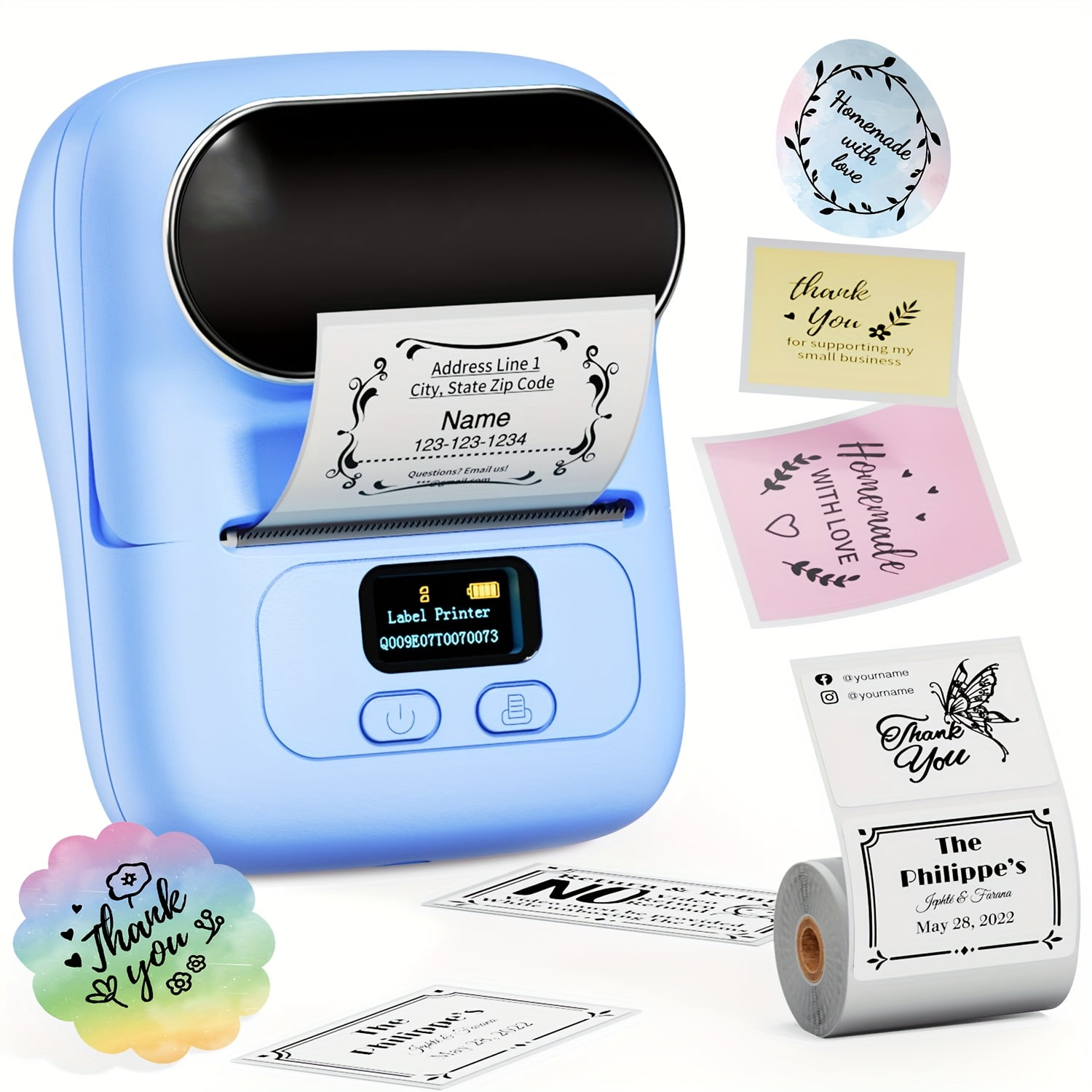 Barcode Printer - Label Maker Machine Wireless Themal Label Printer for ...