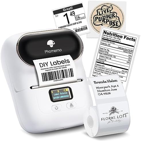 Barcode Printer - M110 Thermal Label Printer, Upgraded Bluetooth ...