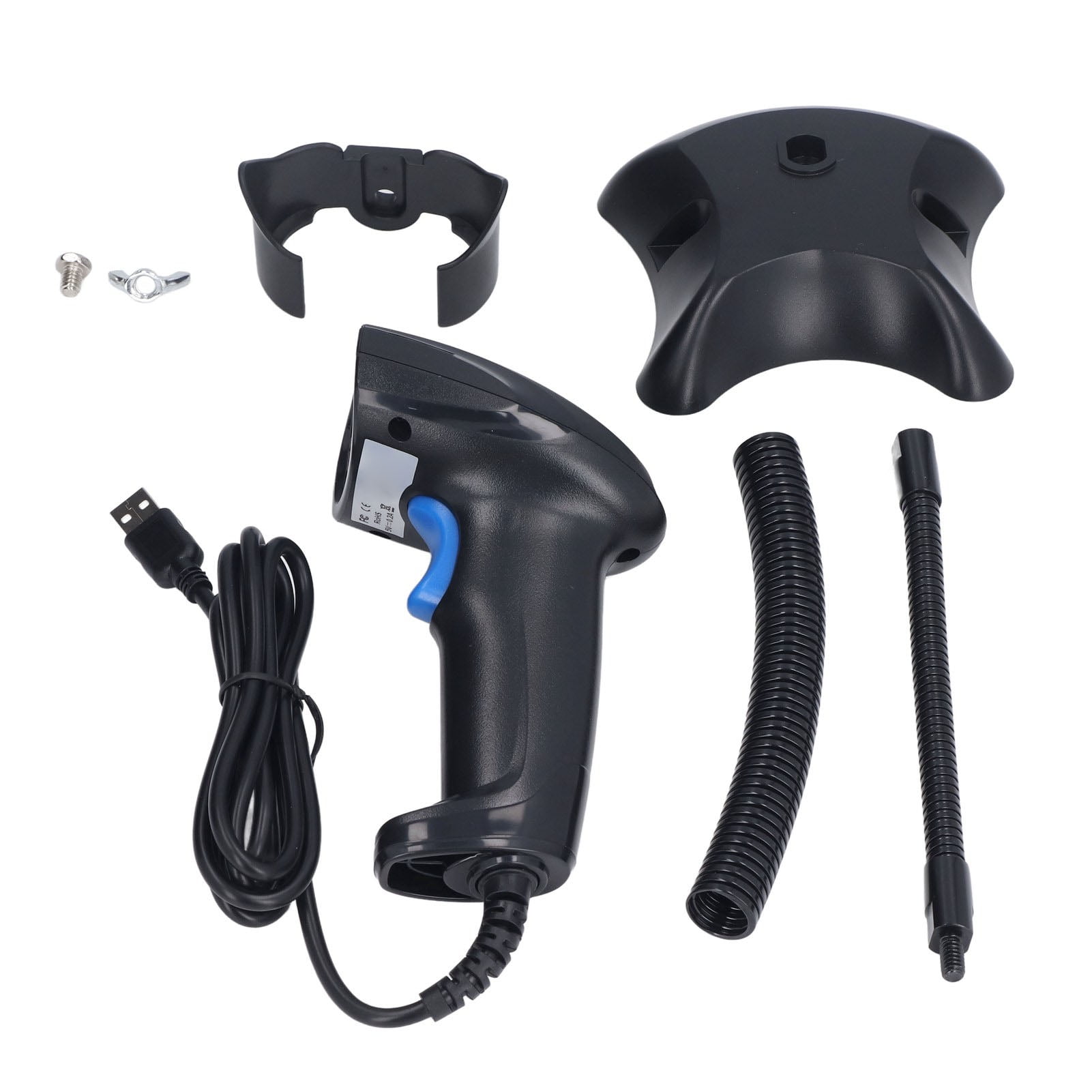 Barcode Scanner Handheld USB 1D Wired Barcode Reader With Stand For POS ...