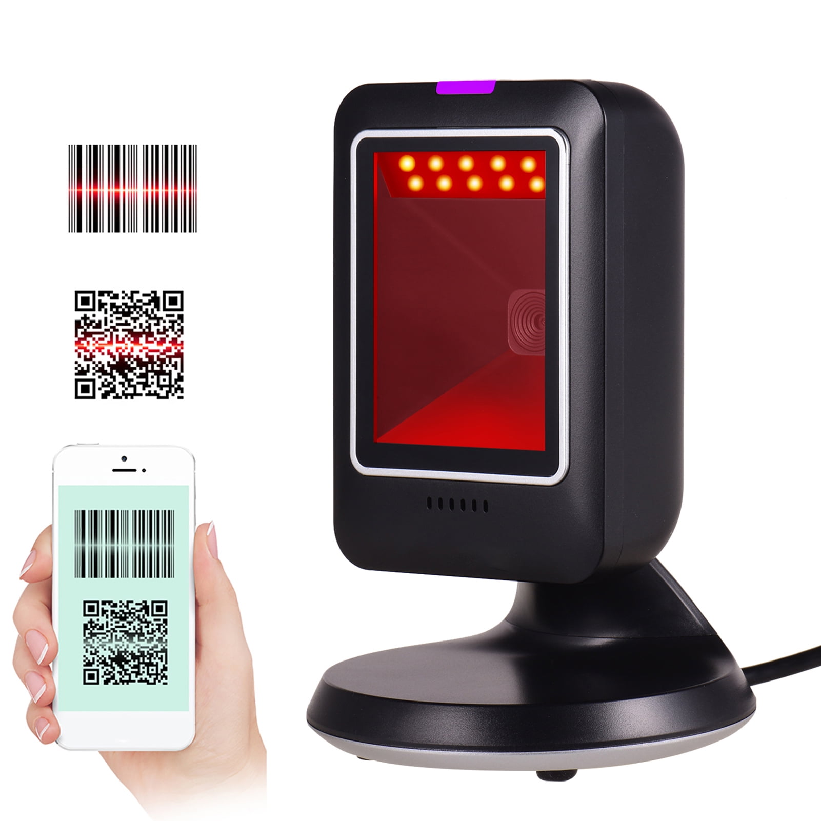 Barcode Scanner,Mp6300y 1d/2d/qr Scanner Hand-free Supermarket Retail ...
