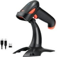 Barcode Scanner Wireless 1D 2D QR with Stand: Battery Level Indicator 3 ...