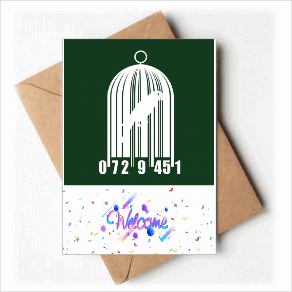 Barcode Shopping Scanning Birdcage Welcome Back Greeting Cards ...