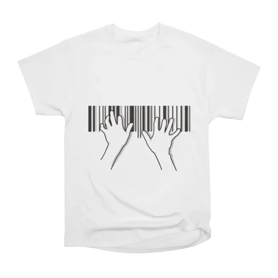 Barcode pianist T-Shirt Tee Gift For Him Merch For Her Apparel For ...