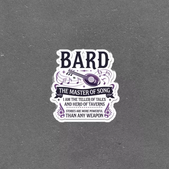 Bard The Master Of Song Fantasy Storyteller Tavern Stickerphone Decal ...