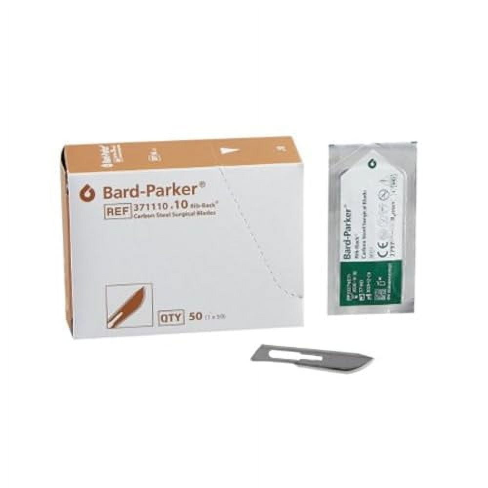 Bard-Parker Blades, Sterile, Carbon Steel, #10, 50/Ca, BD371110 ...