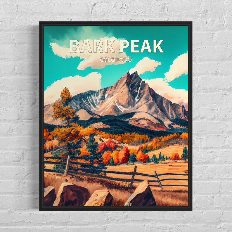 Bard Peak CO Retro Art Print – Vintage Minimal Design Mountain Wall Art ...