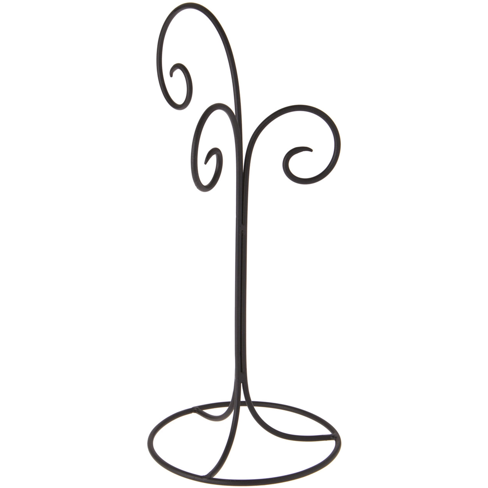 Bard's Black Wrought Iron 3 Arm Ornament Stand, 17" H x 7.5" W x 7.5" D ...