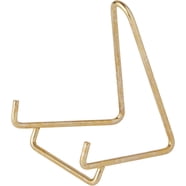 Bard's Hinged Gold-toned MDF Wood Plate Stand, 8" H x 7" W x 4.75" D ...