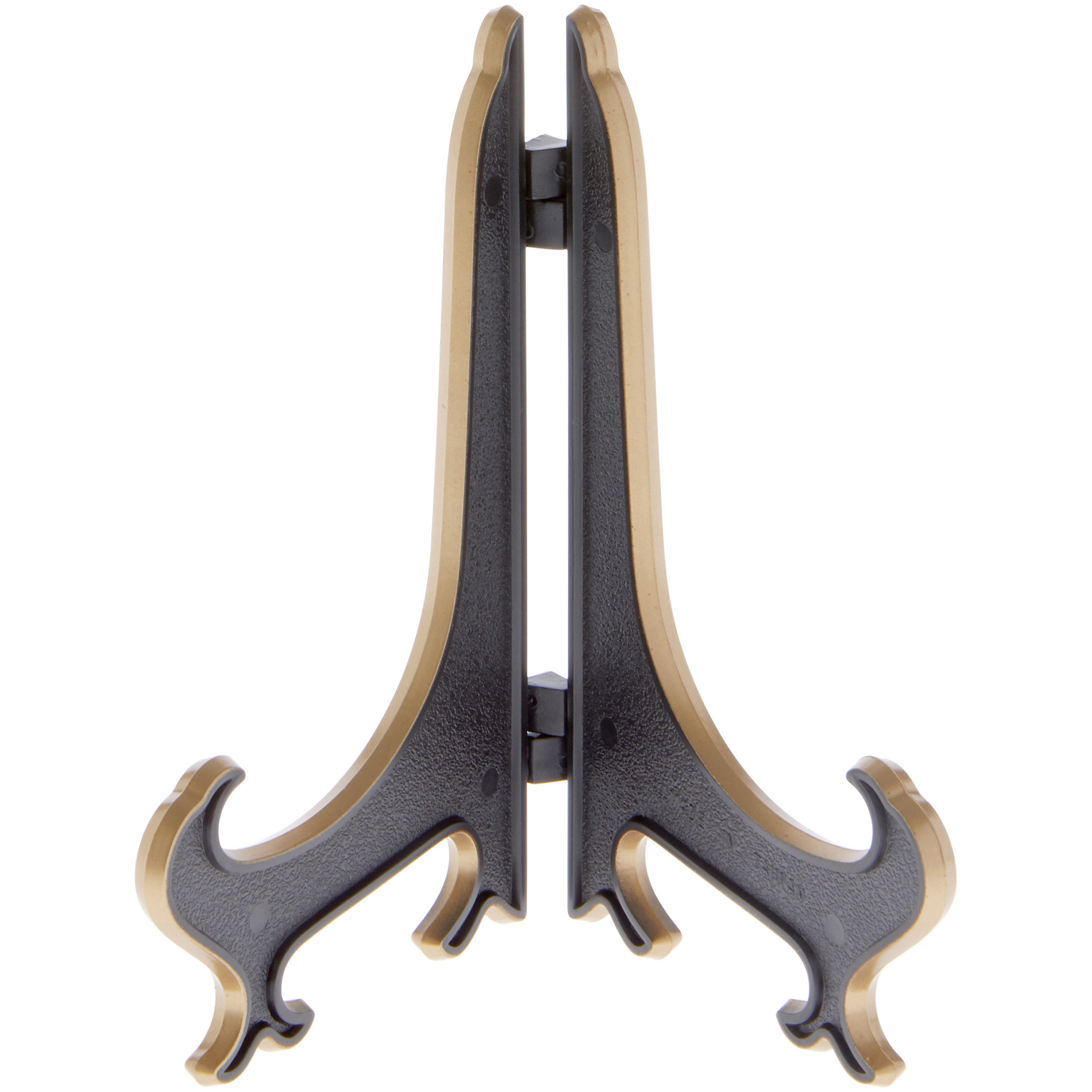 Bard's Hinged Black and Gold Plastic Plate Stand, 5" H x 4" W x 3.5" D ...