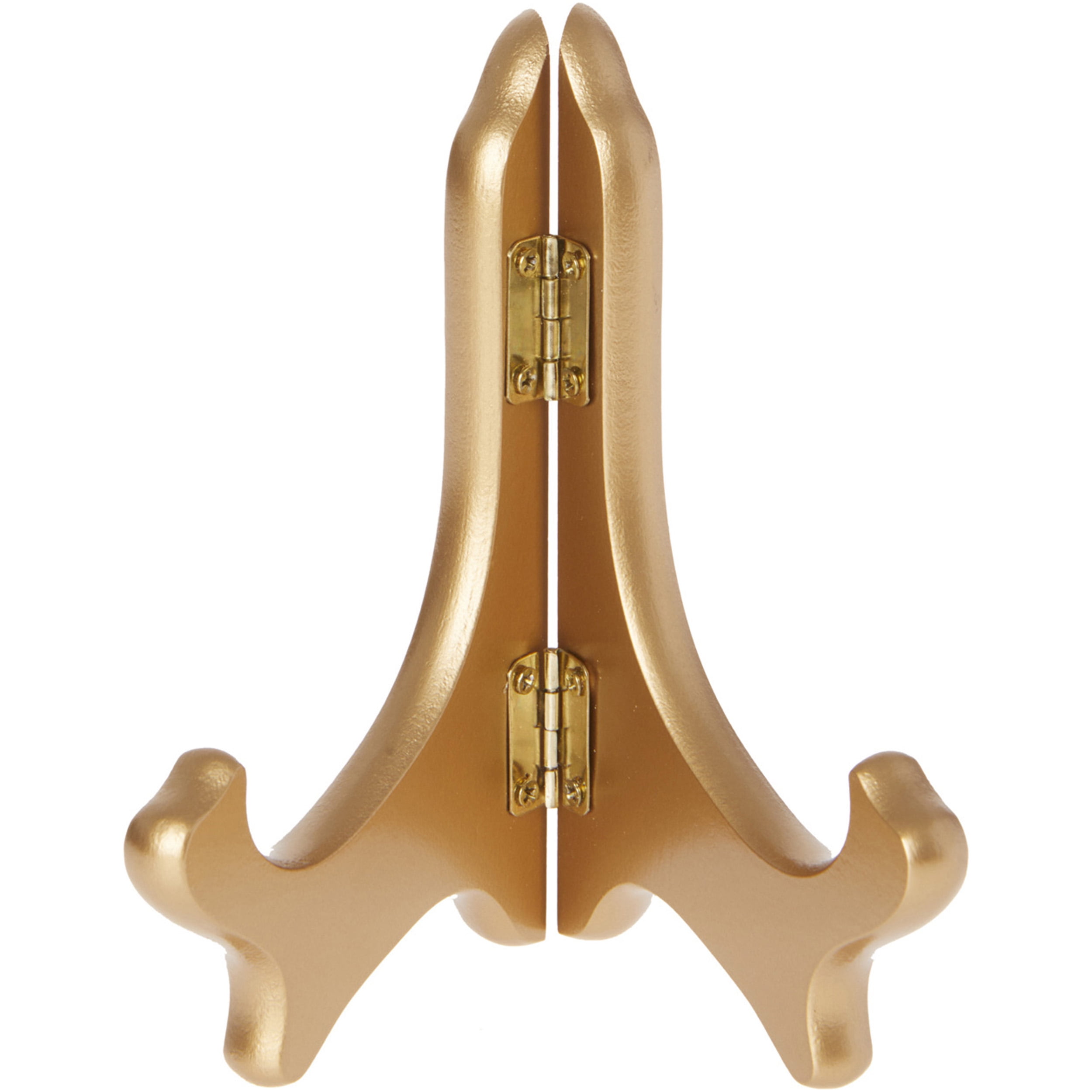 Bard's Hinged Gold-toned MDF Wood Plate Stand, 5" H x 5.75" W x 3.75" D ...