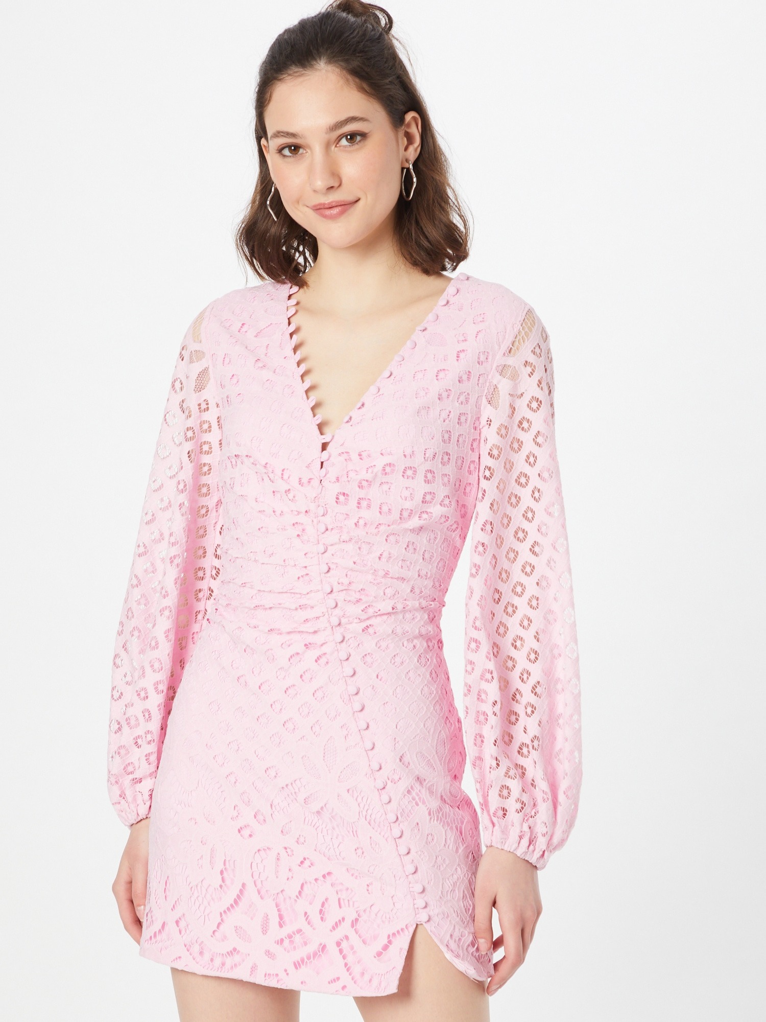 Bardot SOFT PINK Women's Lily Long Sleeve Eyelet Minidress, US 8Regular ...