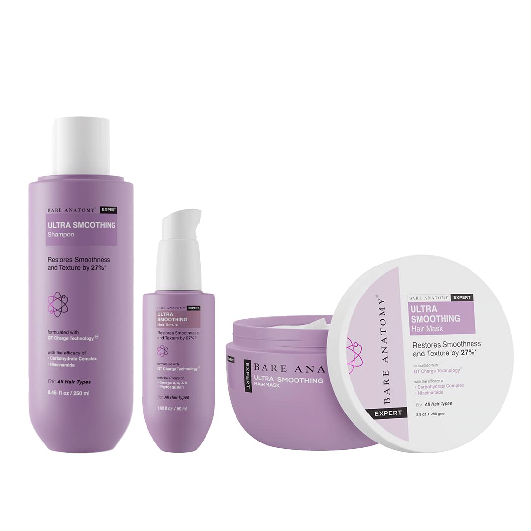 Bare Anatomy Ultra Smoothing Shampoo Hair Mask Serum Kit Carbohydrate ...