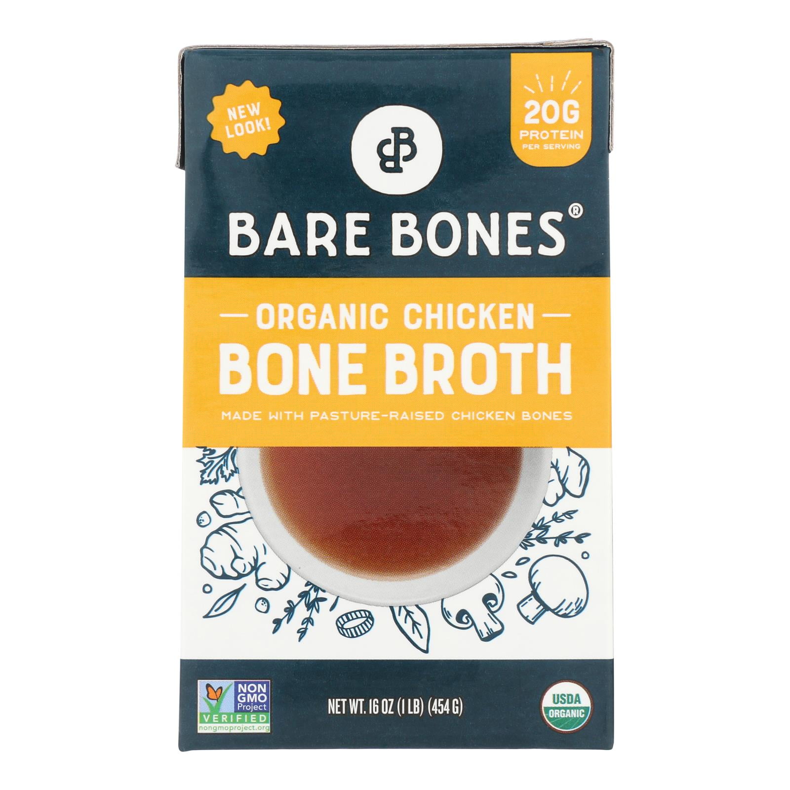 Bare Bones Broth - Bone Broth Organic 2 Chicken Classic - Case of 8-16 ...