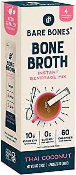 Bare Bones Instant Thai Coconut Bone Broth Beverage Mix - 4 single ...