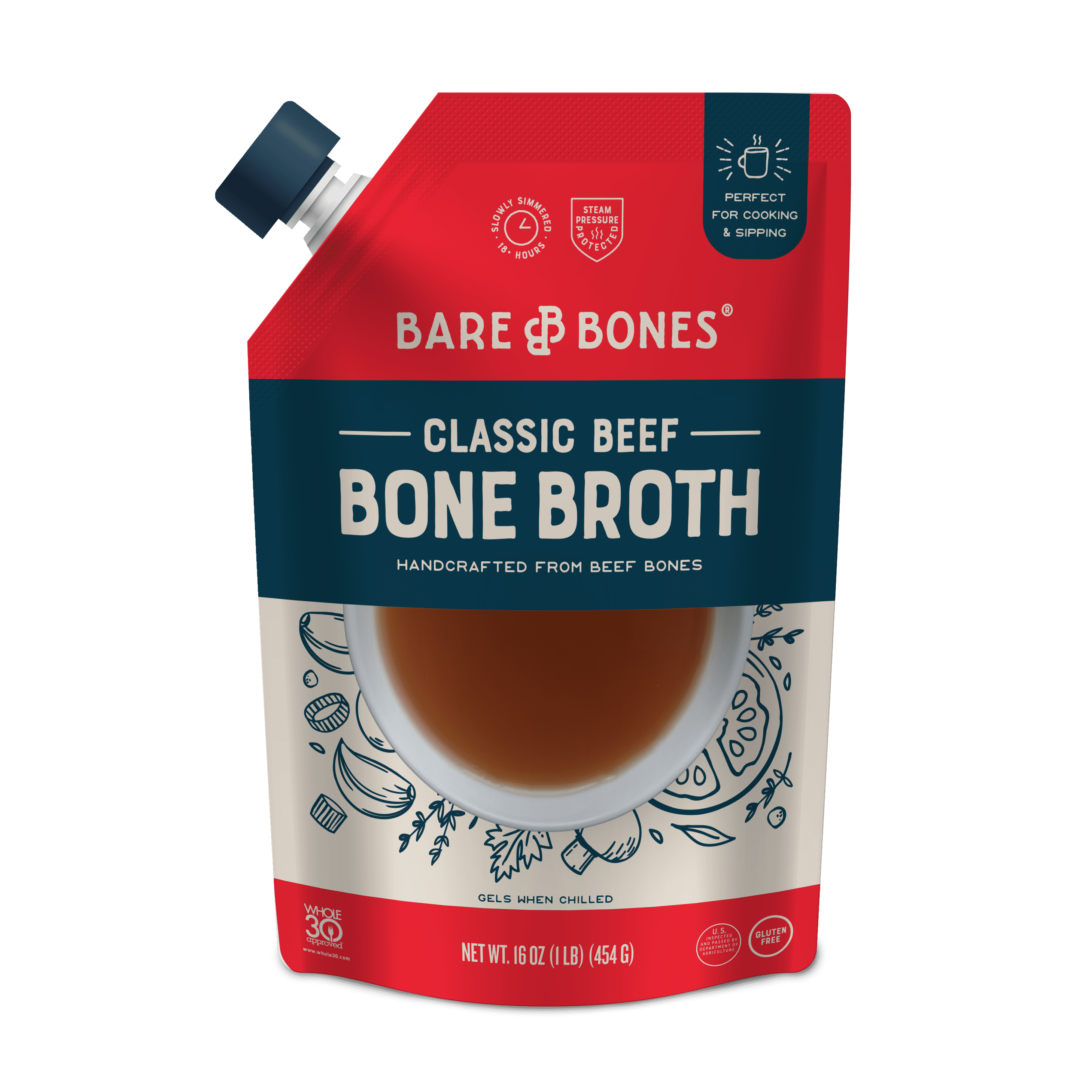 Bare Bones Fresh Drinkable Beef Bone Broth, 100% Grass-fed, Keto ...