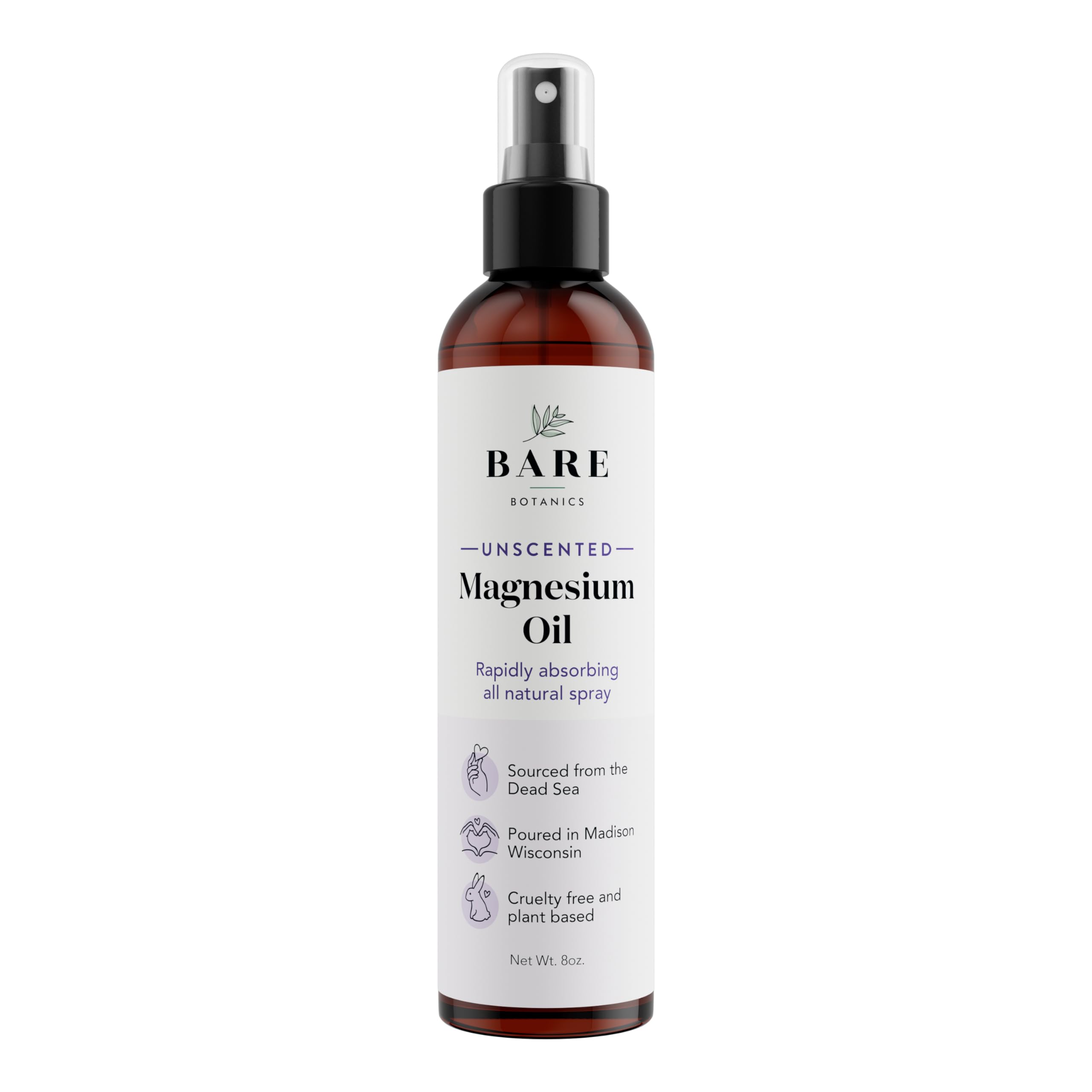 Bare Botanics 8oz Topical Magnesium Spray | Pure Magnesium Oil Spray ...