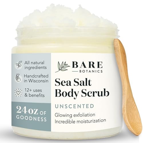 Bare Botanics Unscented Body Scrub 24oz | Made in Madison, WI | All ...