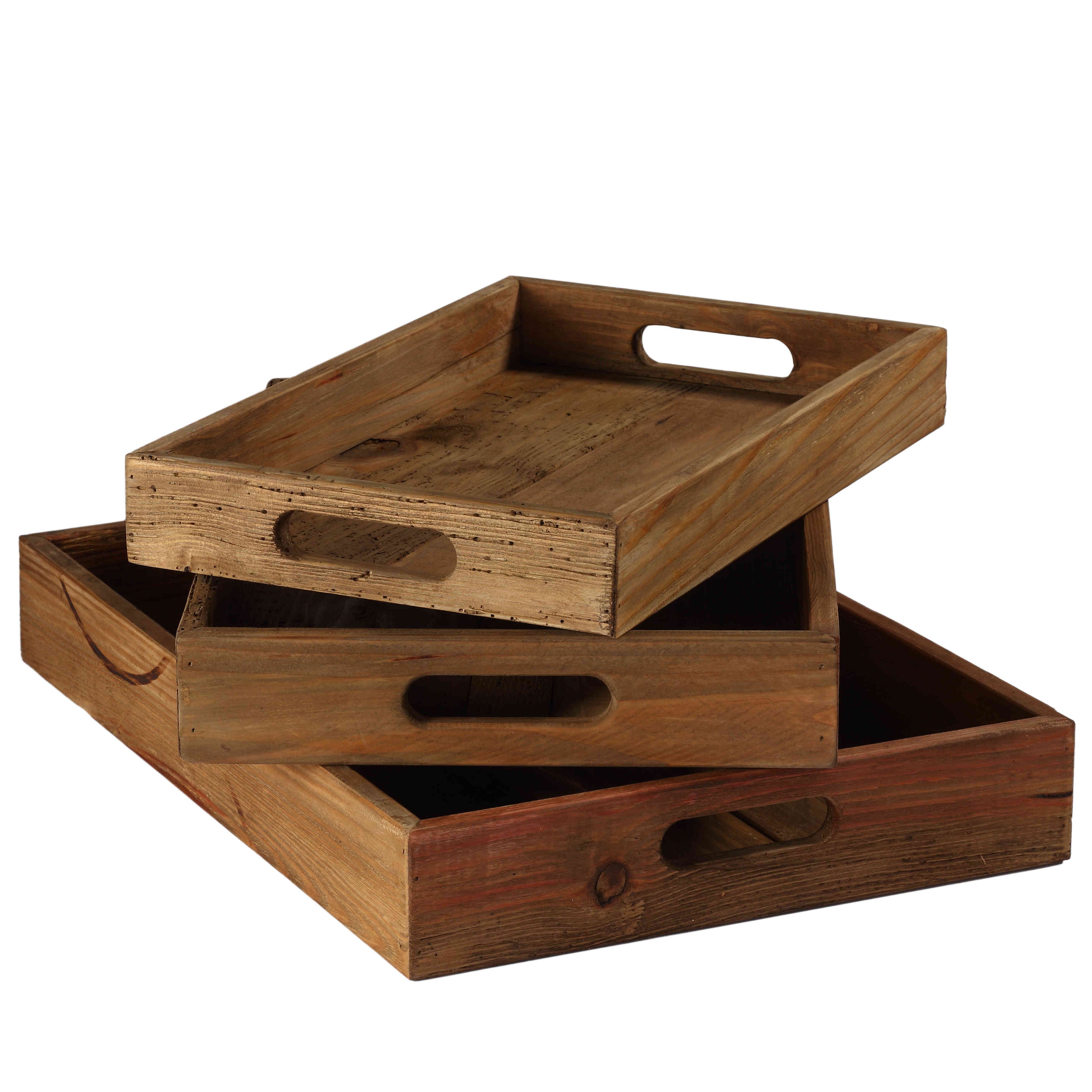 Bare Decor Carter Nesting 3 Piece Tray Set - Walmart.com