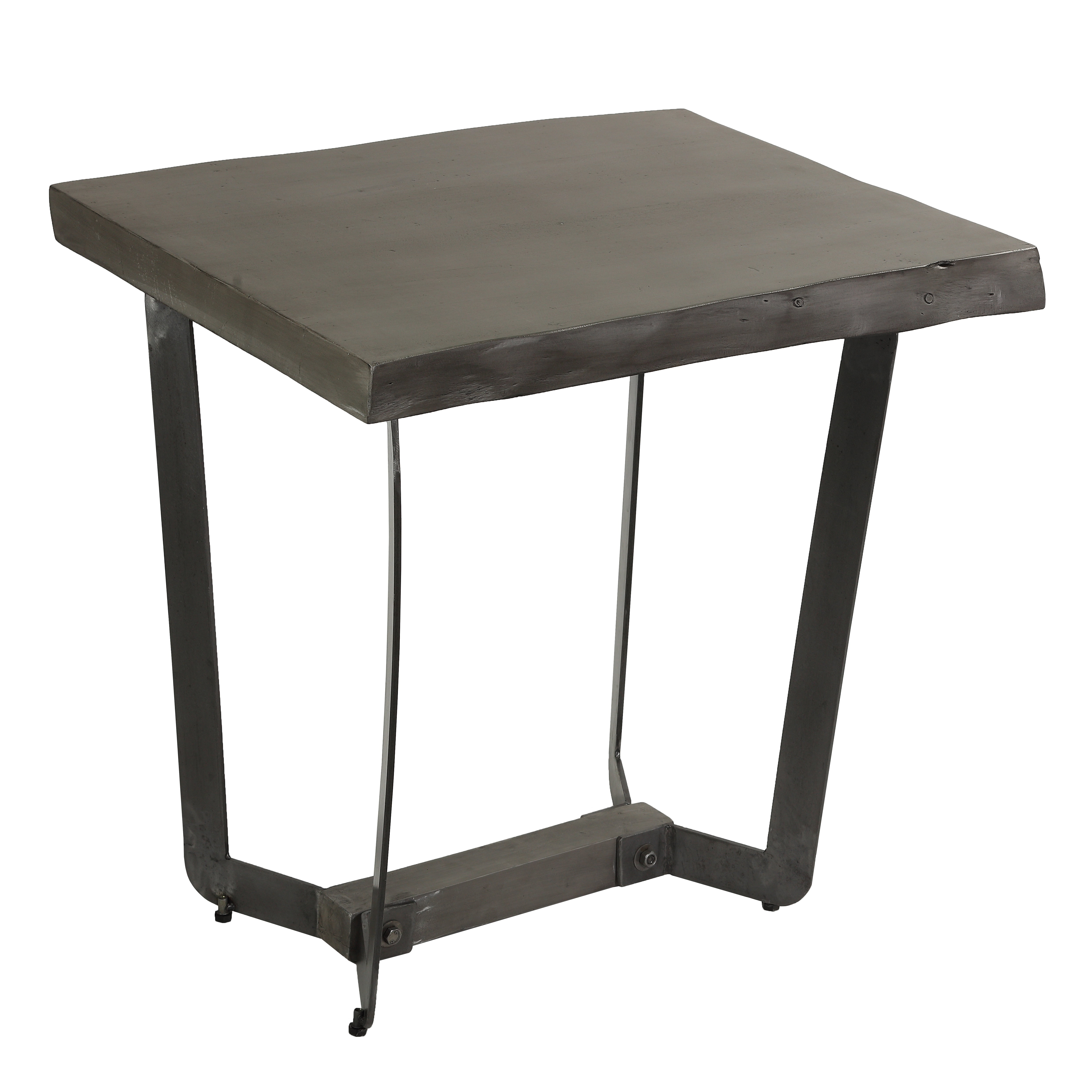 Bare Decor Ontario Live Edge End Table in Solid Acacia Wood, Gray Stain ...