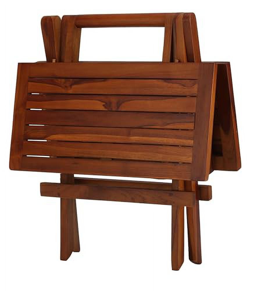 Bare Decor Ravinia Folding Teak Small Table, Oiled Finish Brown ...
