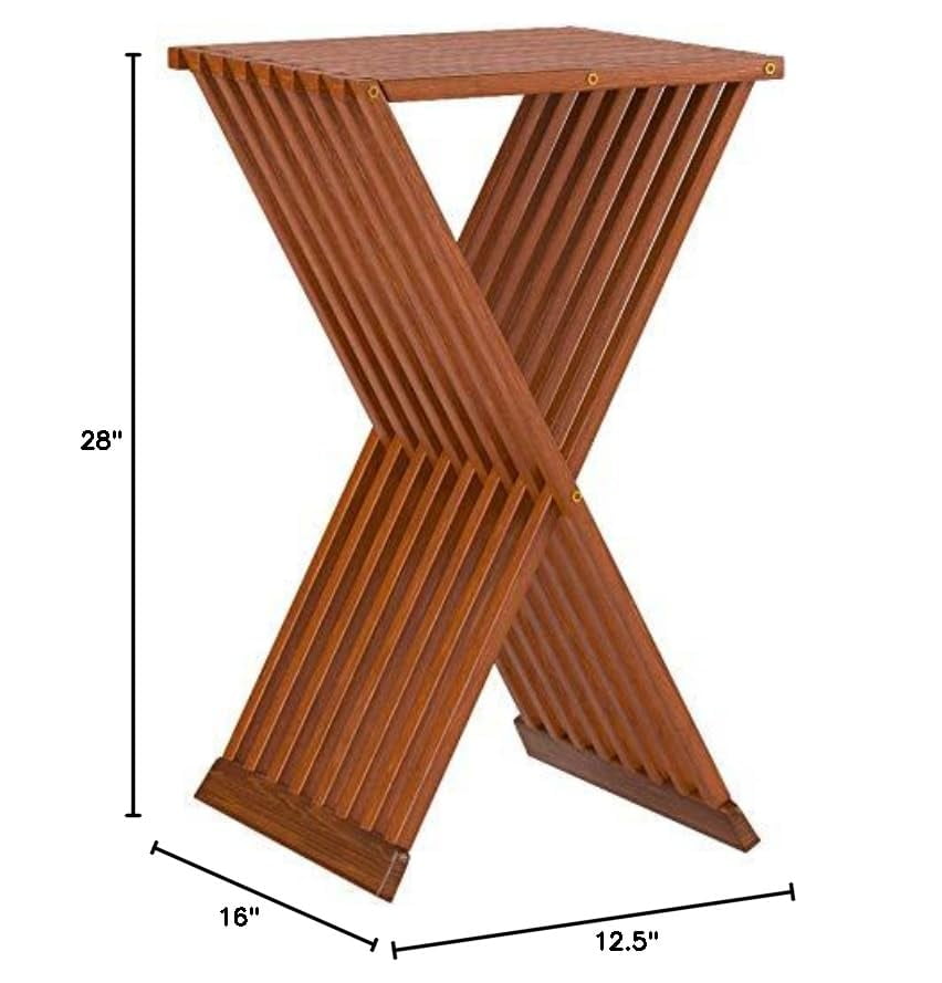 Bare Decor Taj Folding Plantstand Pedestal Table in Solid Teak Wood ...