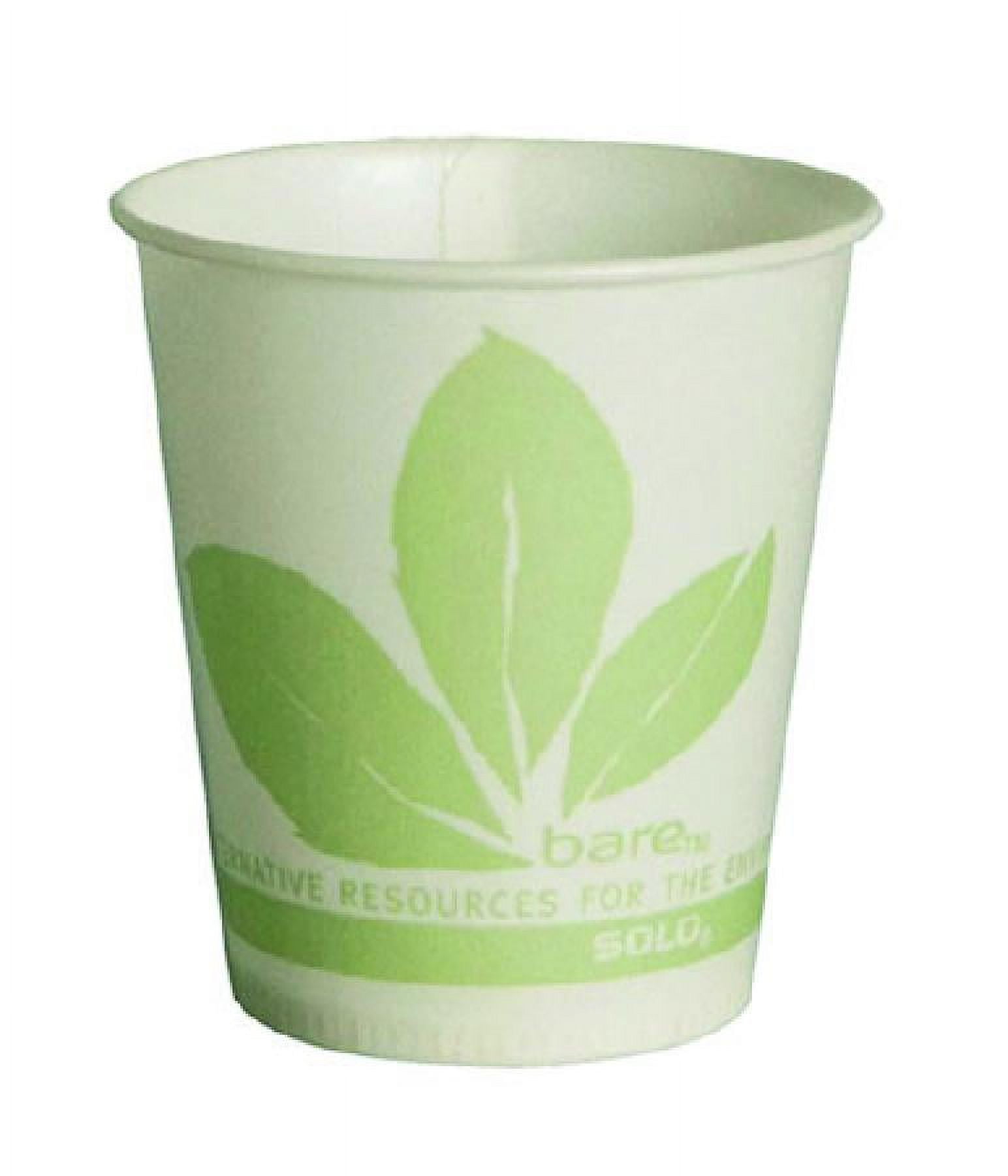 Bare Eco-Forward Disposable Wax Coated Paper Drinking Cup, Leaf Print ...