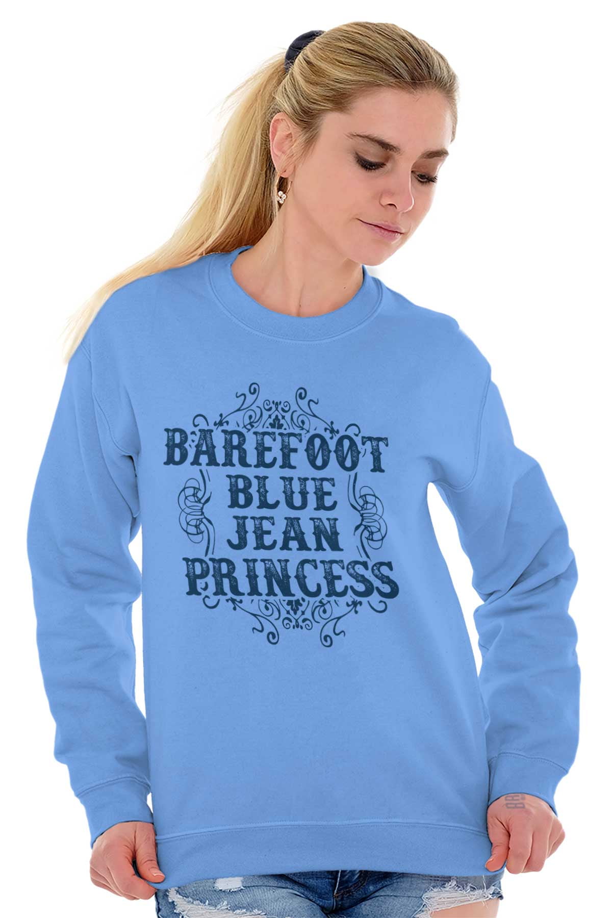 Country Barefoot Blue Jean Princess Women Plus Size Sweatshirt Brisco ...