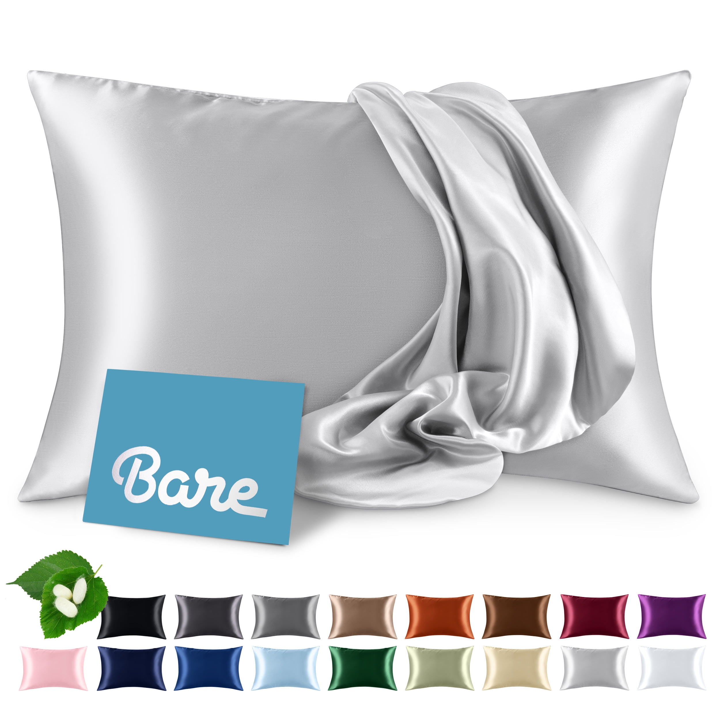 Bare Home 100% Mulberry Silk Envelope Pillowcase - Perfect for Hair and ...