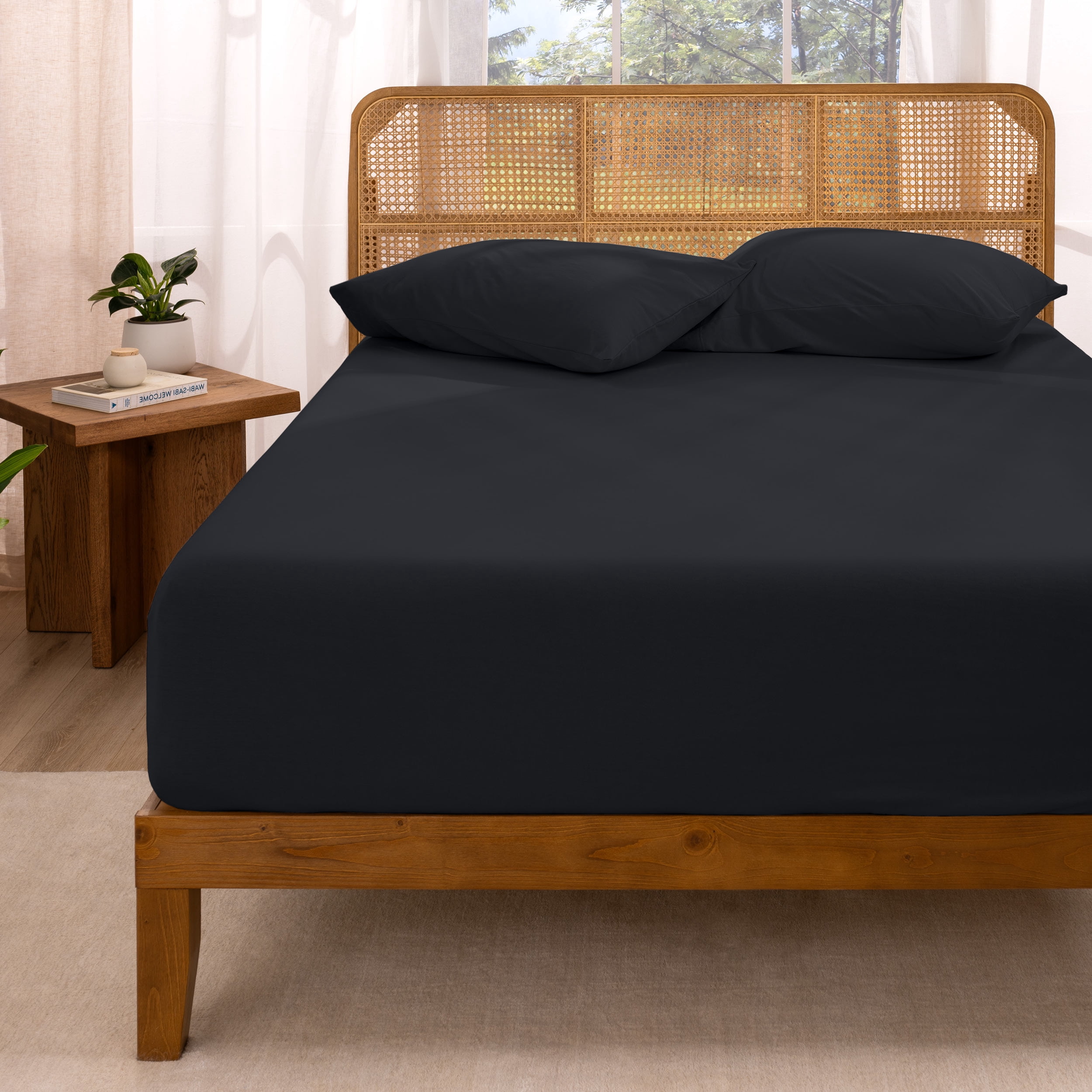 Bare Home 100% Organic Cotton Fitted Sheet - Jersey Weave - 150 GSM ...