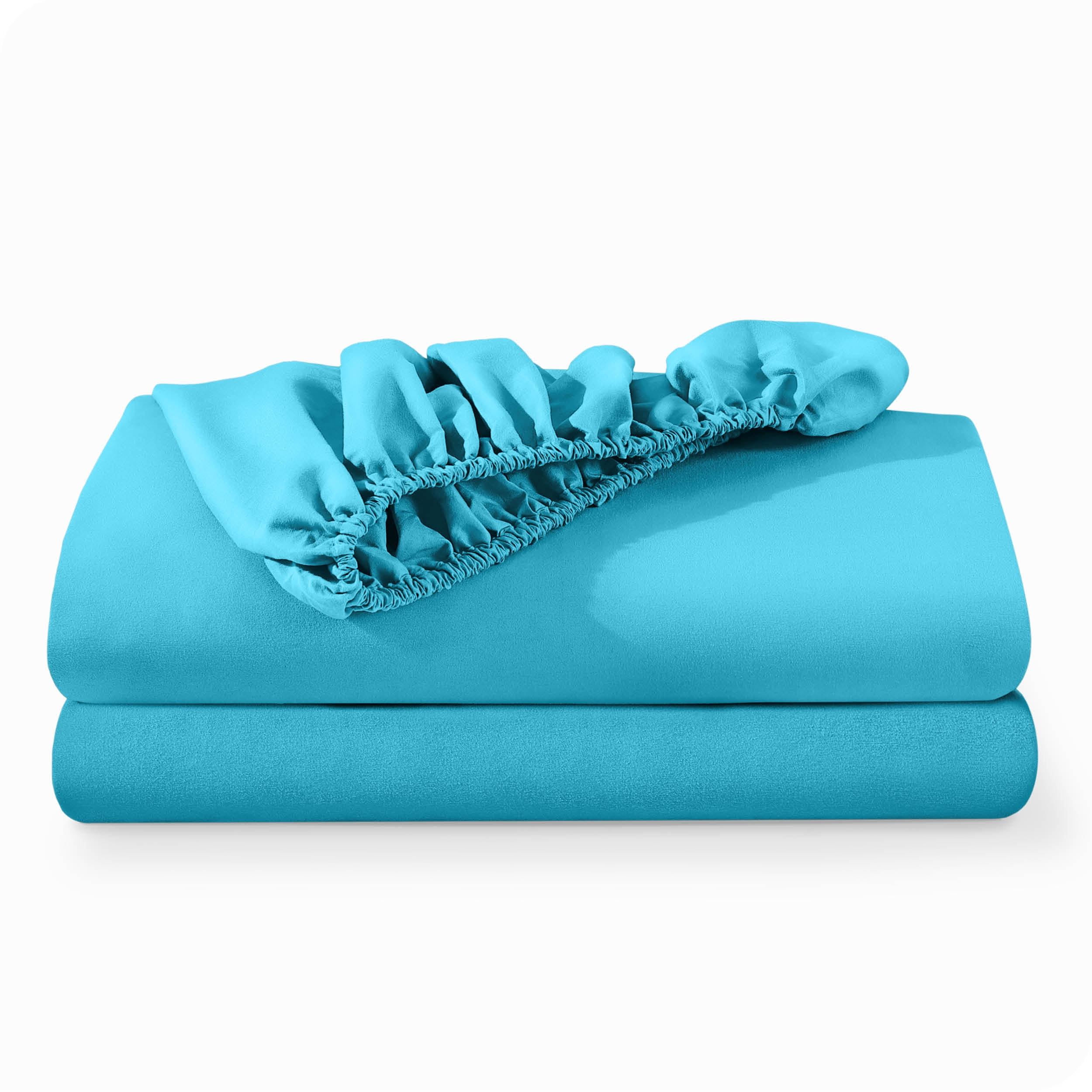 Bare Home 2-Pack Fitted Sheets - Premium 1800 Collection - Ultra-soft - Deep Pocket - Twin, Aqua ...