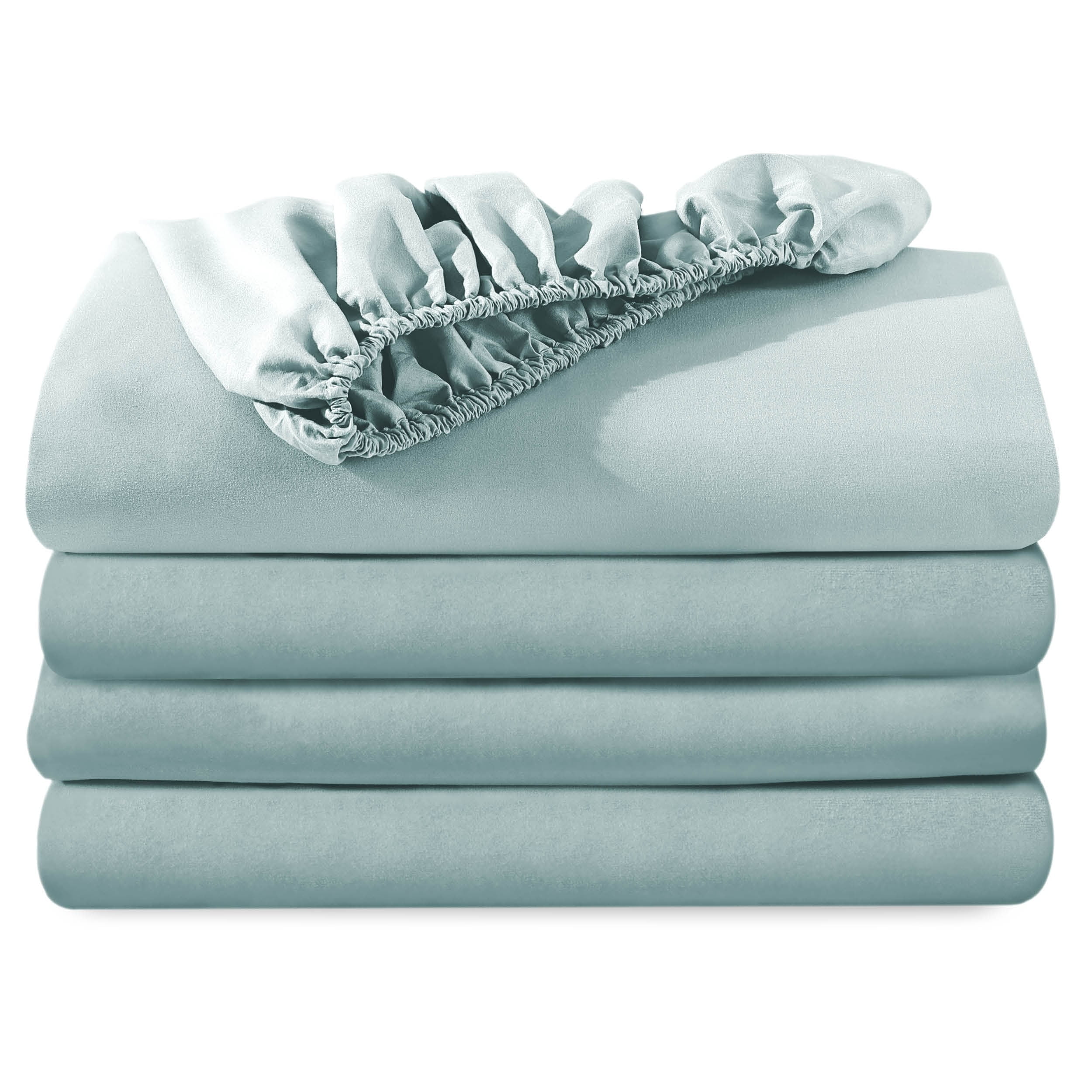 Bare Home 2-Pack Microfiber Fitted Bottom Sheets Light Blue Split King ...
