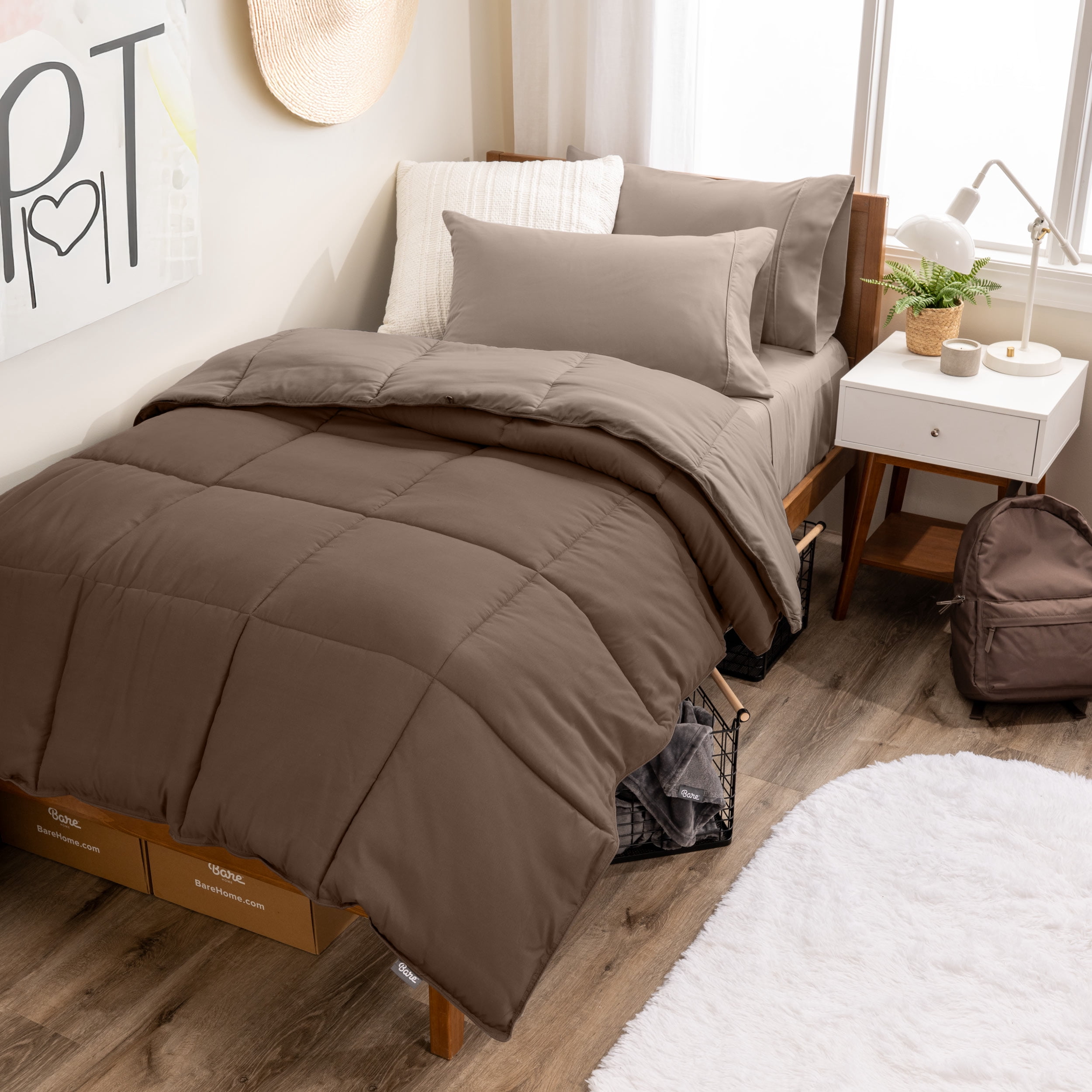 Bare Home 4-Piece Reversible Bed-in-a-Bag - Premium 1800 Collection ...