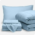 Bare Home 5-Piece Bed-in-a-Bag - Twin, Light Blue with Light Blue Sheet ...
