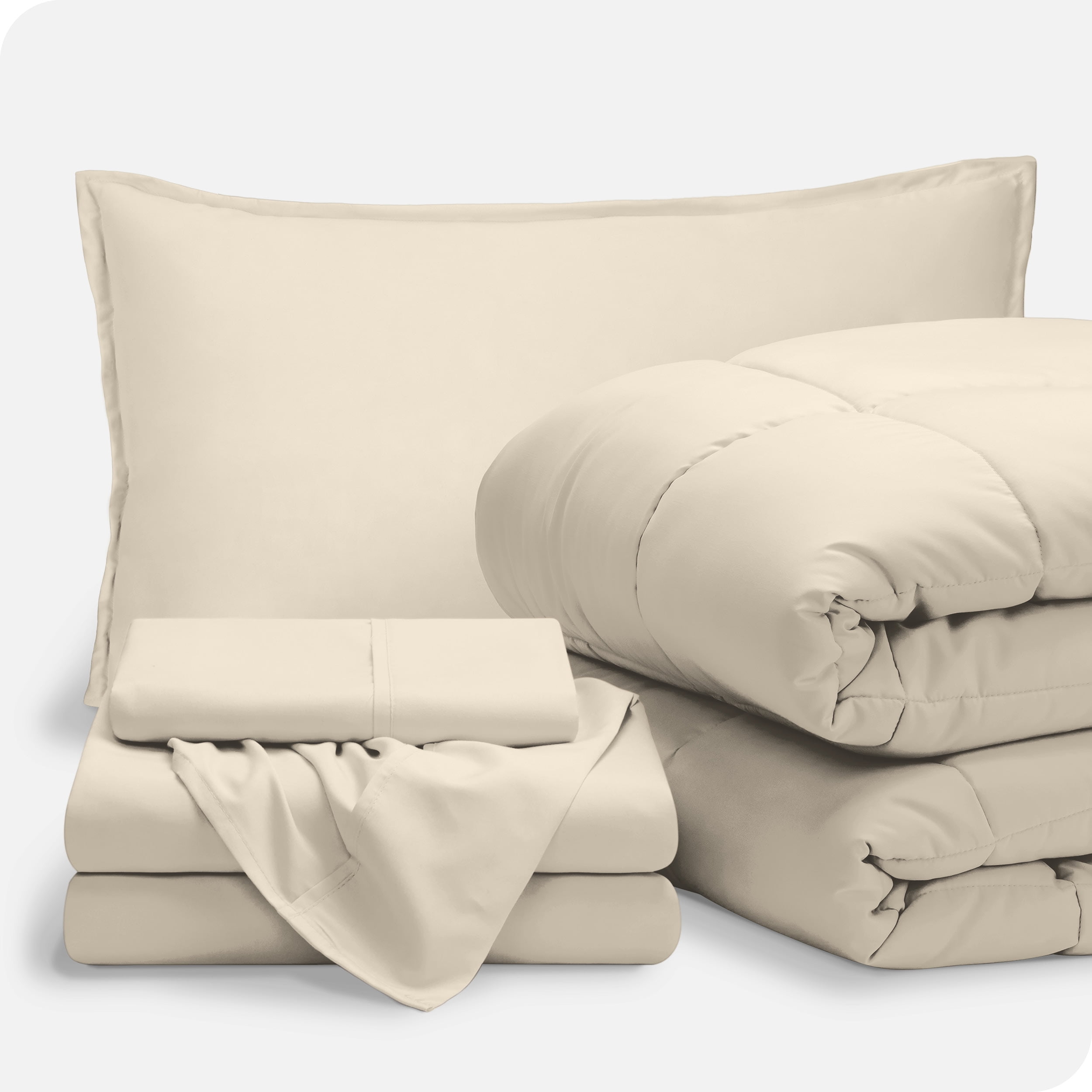 Bare Home 5-Piece Bed-in-a-Bag - Twin, Sand with Sand Sheet Set ...