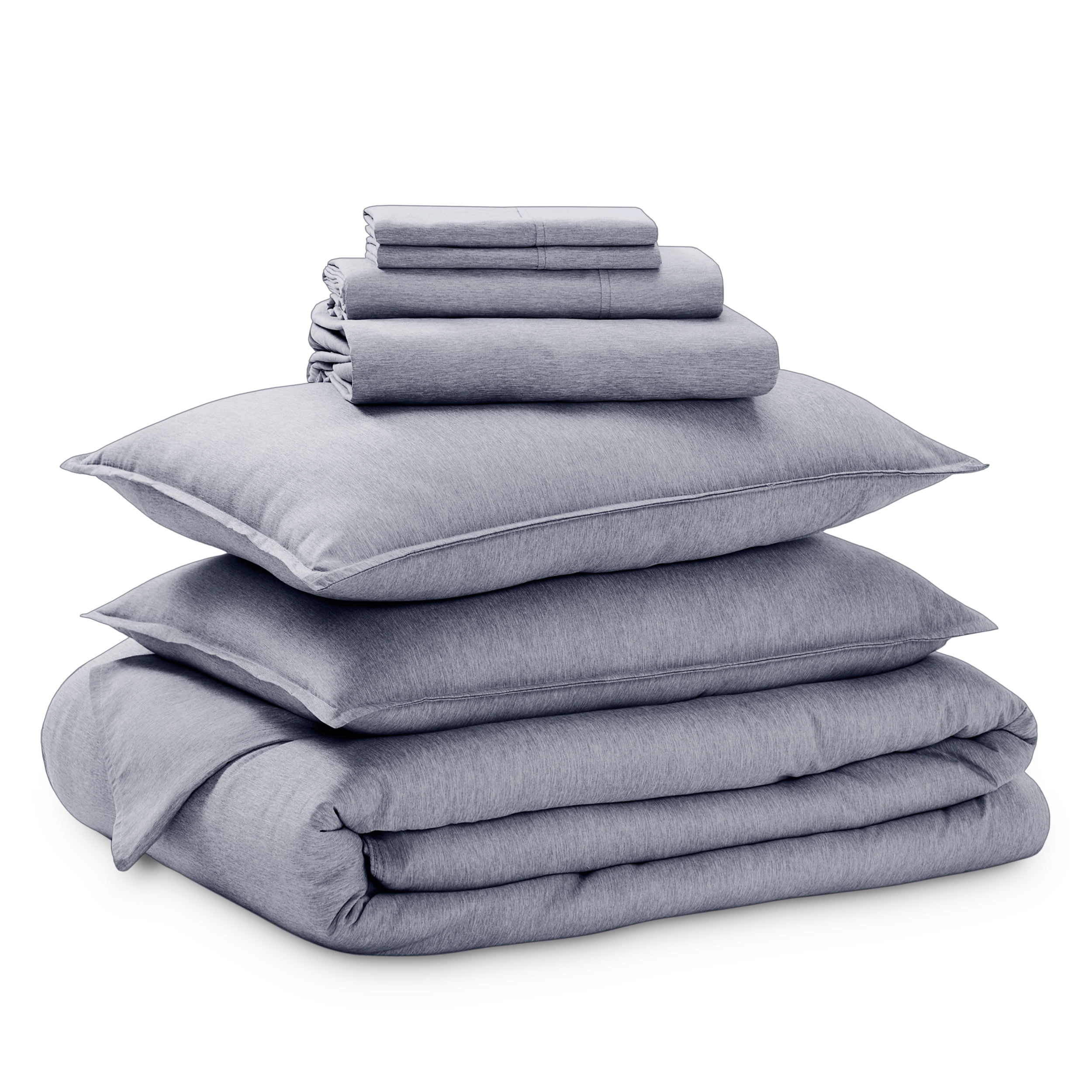 Bare Home King Size 7-Piece Comforter and Sheets Set, Heathered Dark ...