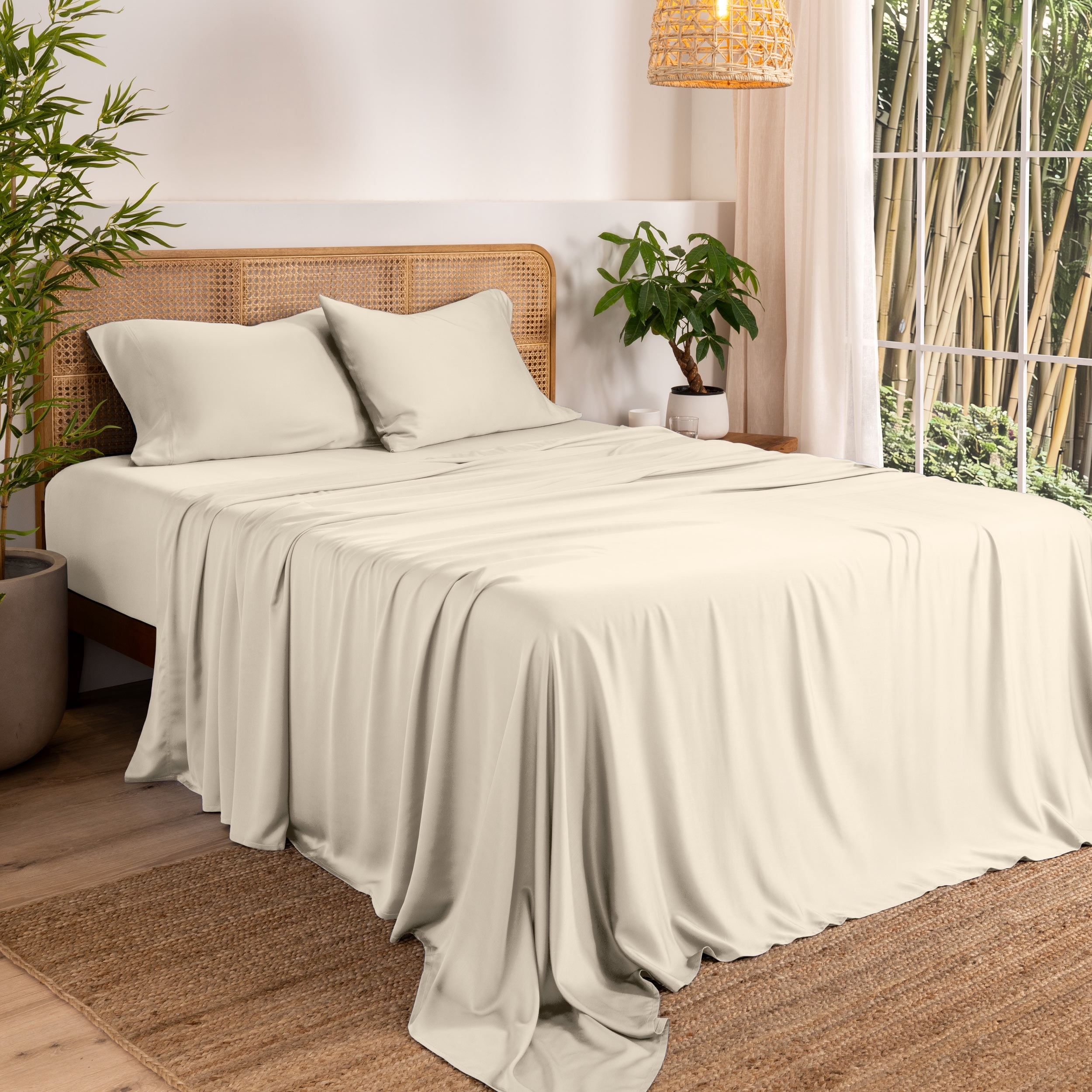 Bare Home Bamboo Sheet Set - Made from Rayon Fibers - Deep Pockets - 4 ...
