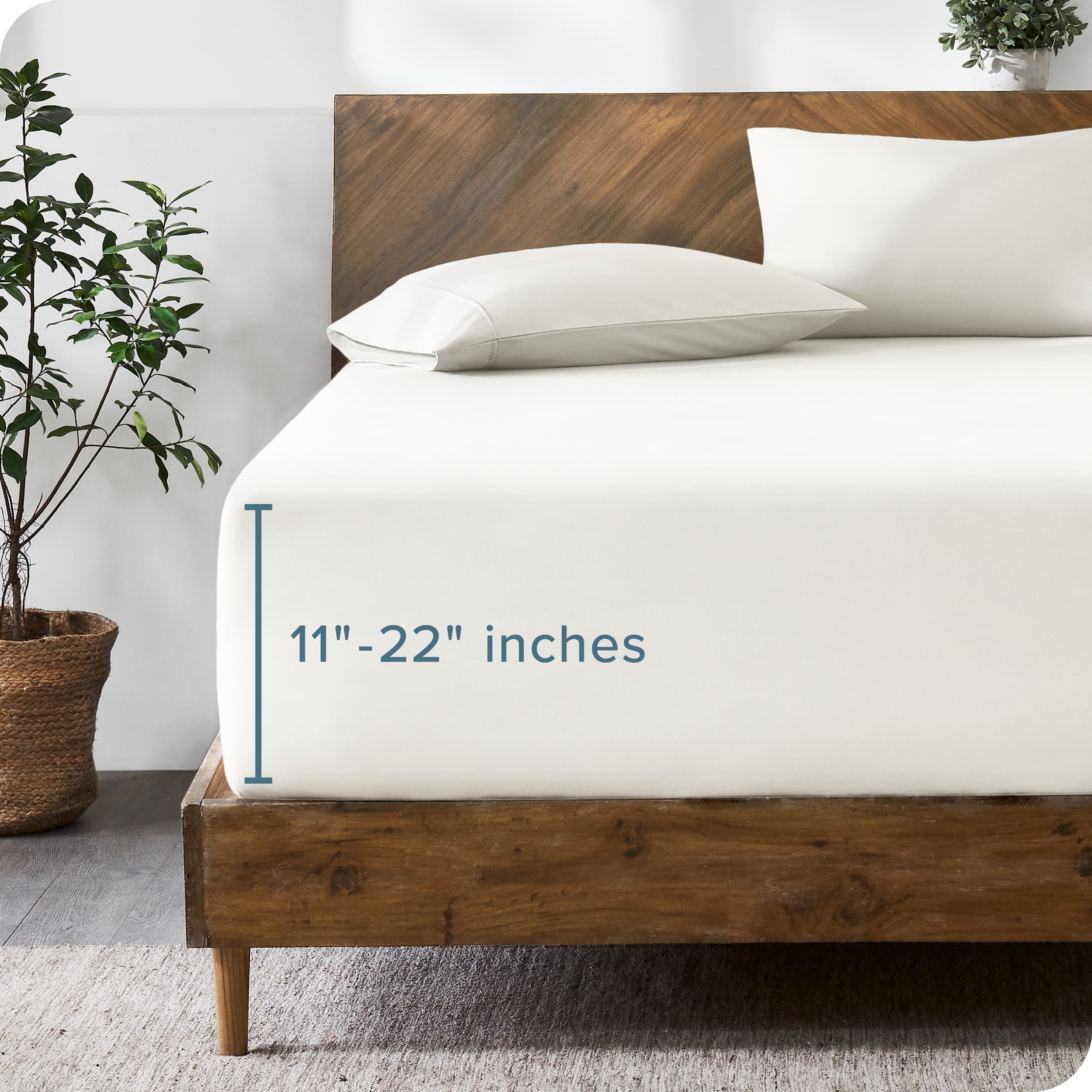 Bare Home Fitted Sheet - 22" Extra Deep Pocket - Premium 1800 ...