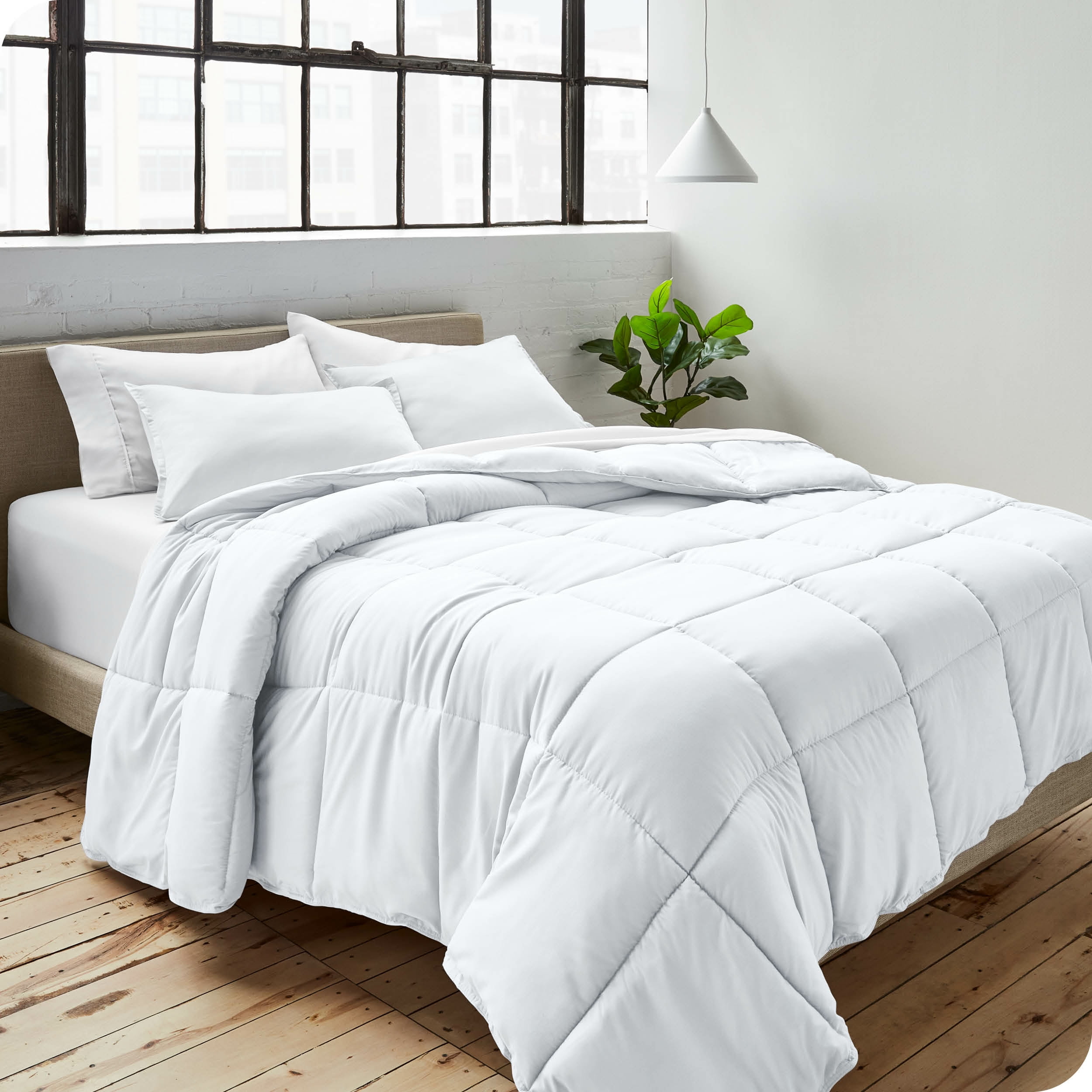 Bare Home Hypoallergenic Soft Microfiber Queen Comforter Set, 3 Pieces ...