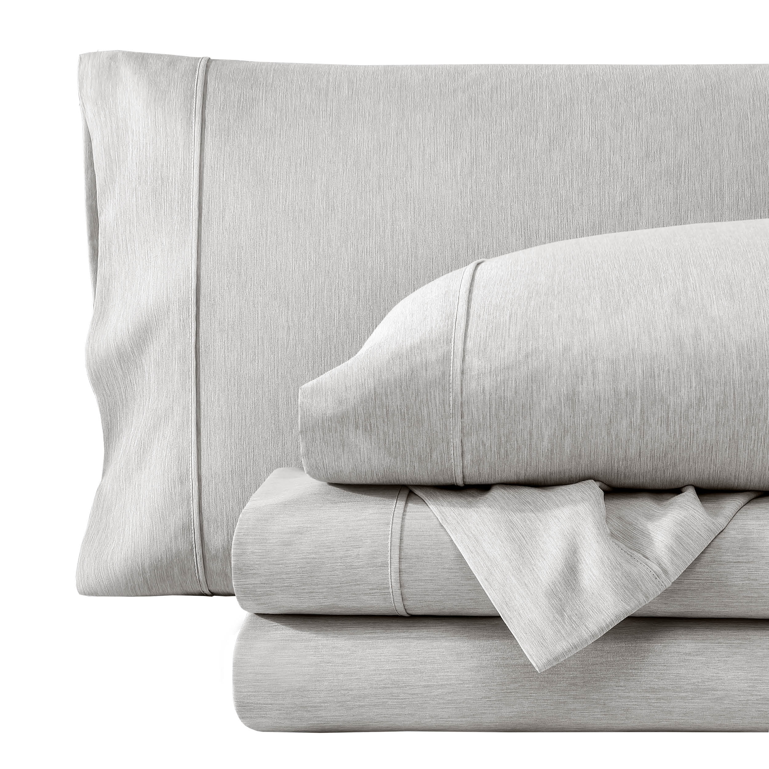 Bare Home Heathered Pewter Cationic Microfiber Sheet Set, Wrinkle ...