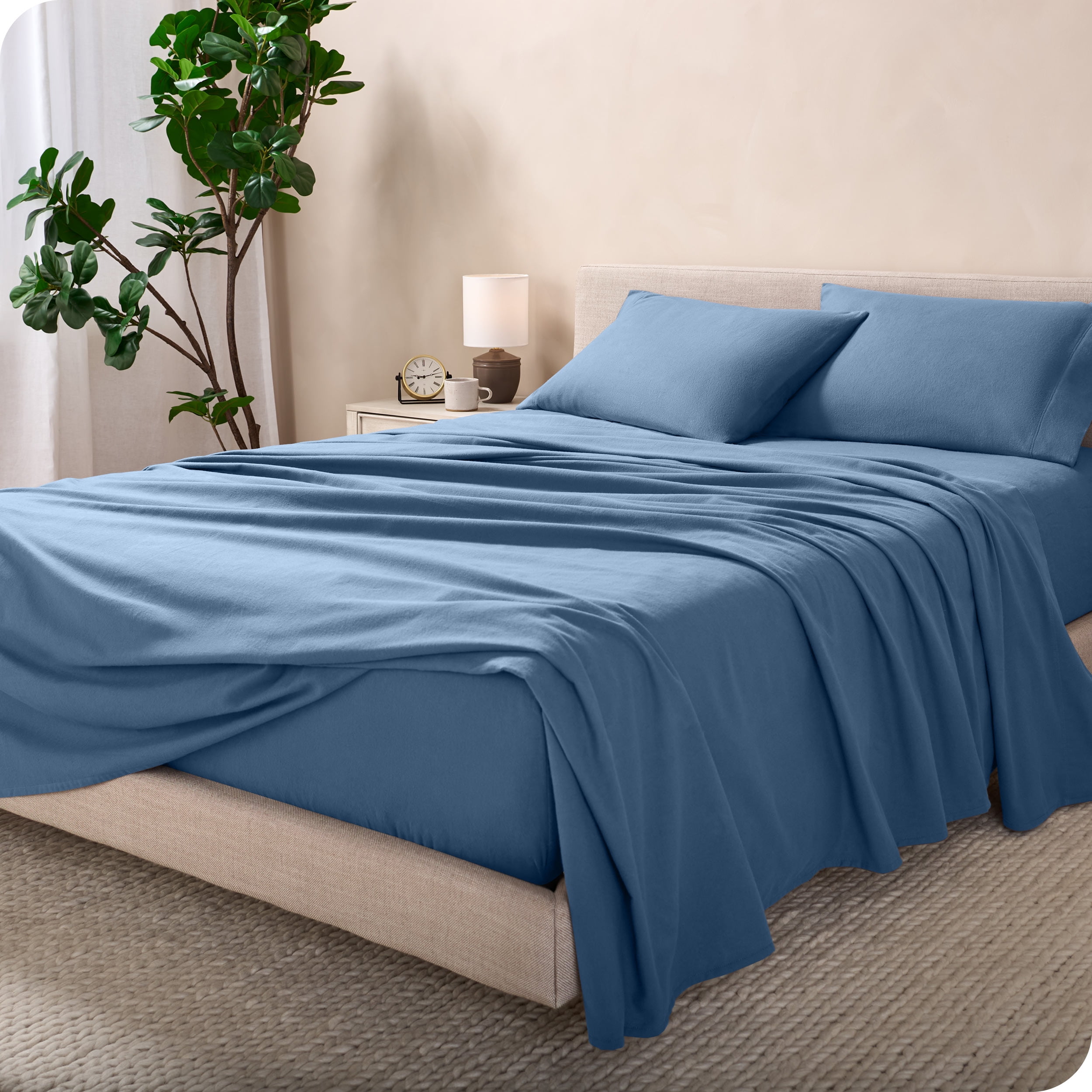 Bare Home Luxury 100% Cotton Flannel Twin Sheet Set, Deep Pocket, 3 ...