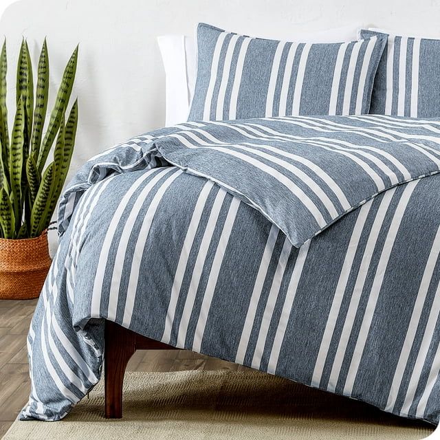 Bare Home Luxury Duvet Cover and Sham Set - Premium 1800 Collection - Ultra-Soft - Full, Stripe ...