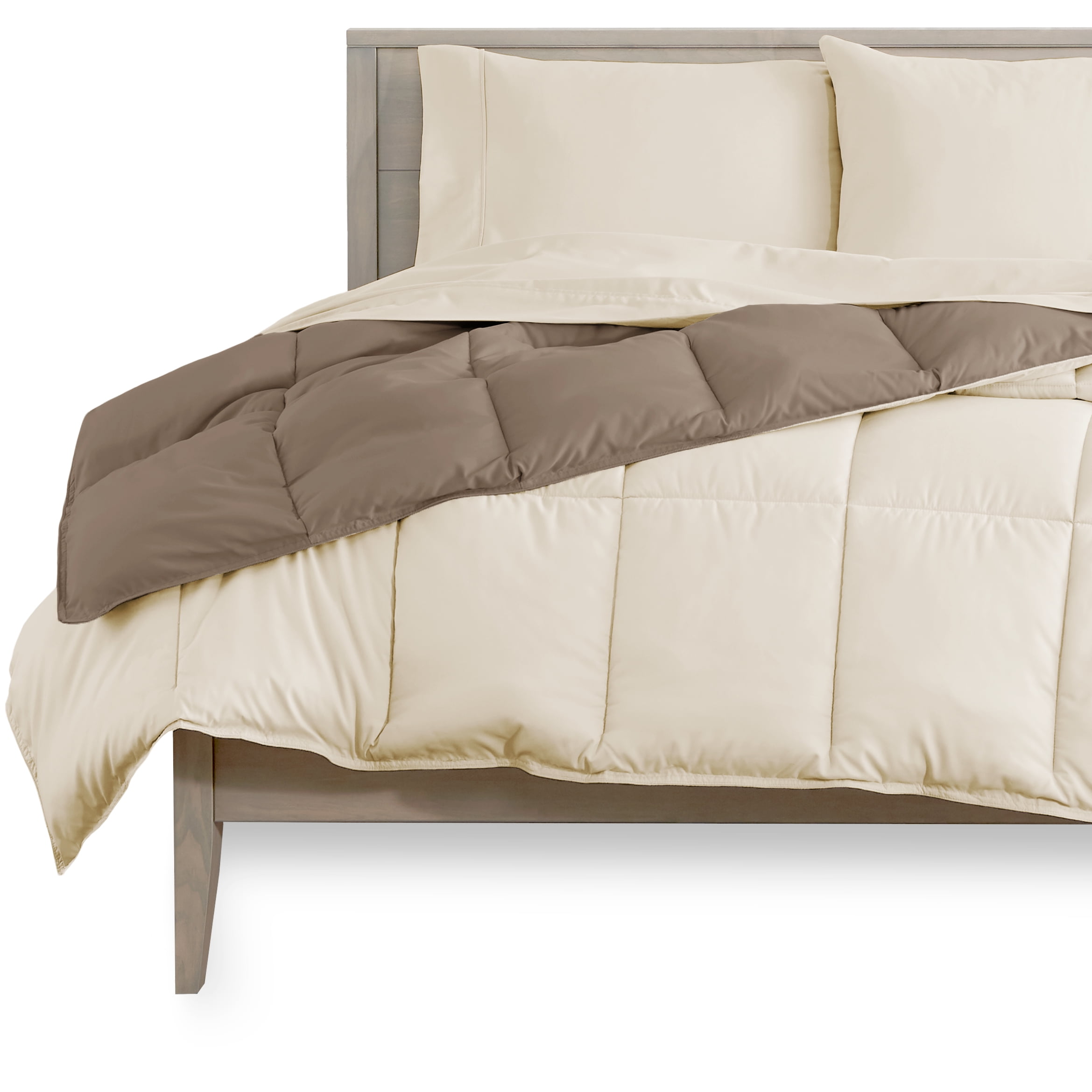 Bare Home Microfiber 5-Piece Sand/Taupe Comforter, Sand Sheet Set ...