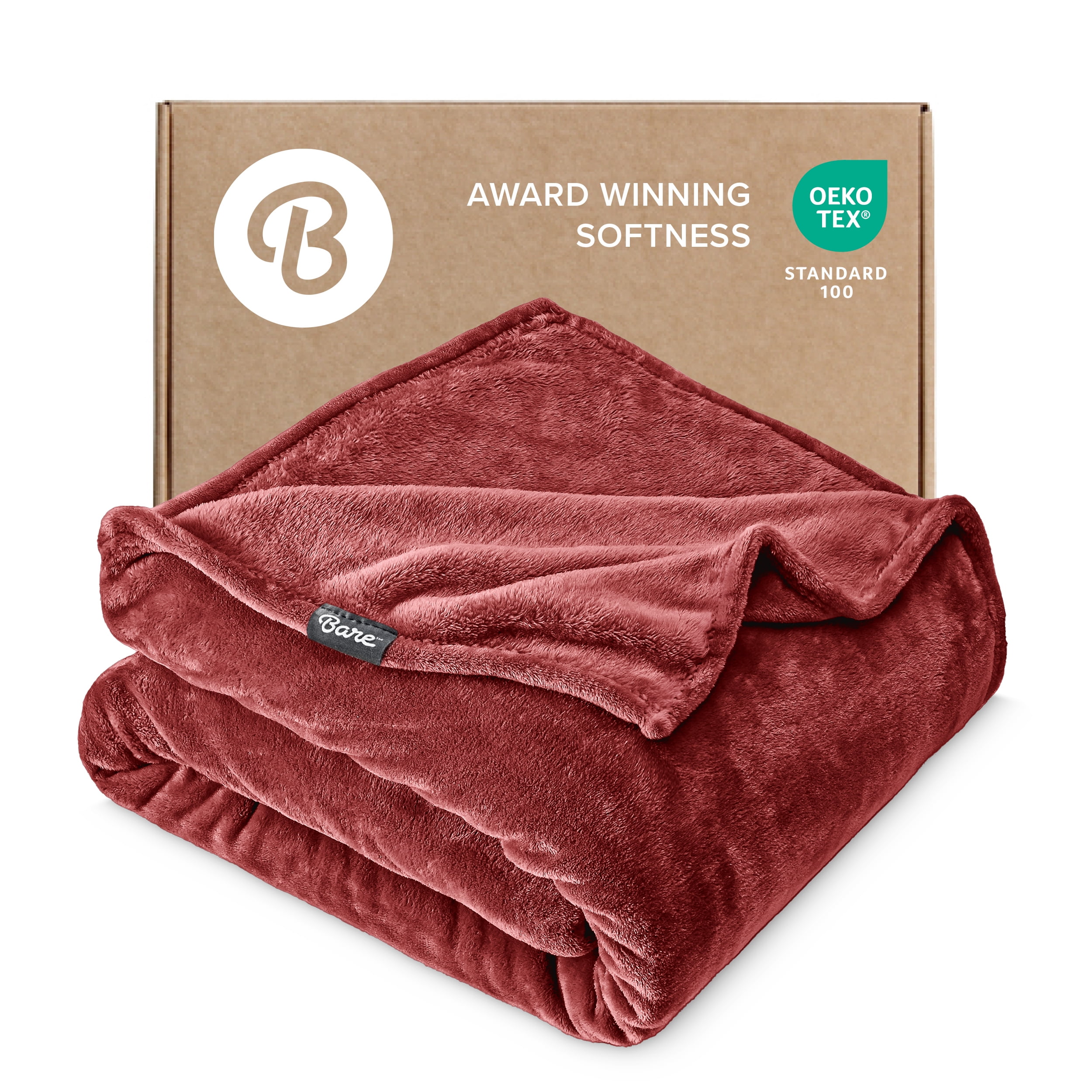 Bare Home, Microplush Fleece Blanket, 300 GSM, King, Rosewood - Walmart.com