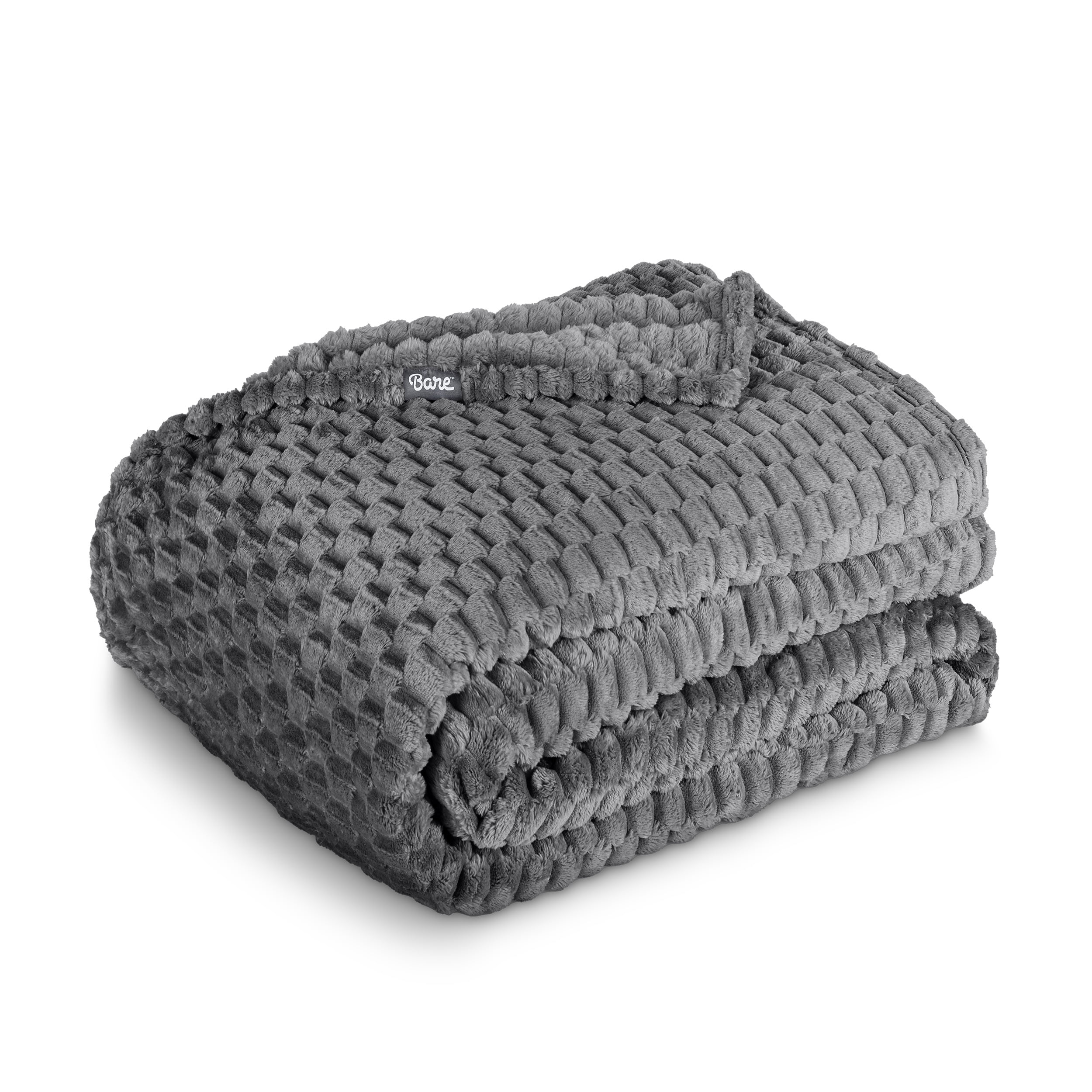 Bare Home Microplush Fleece Blanket, Twin/Twin XL, Waffle Texture, Soft ...