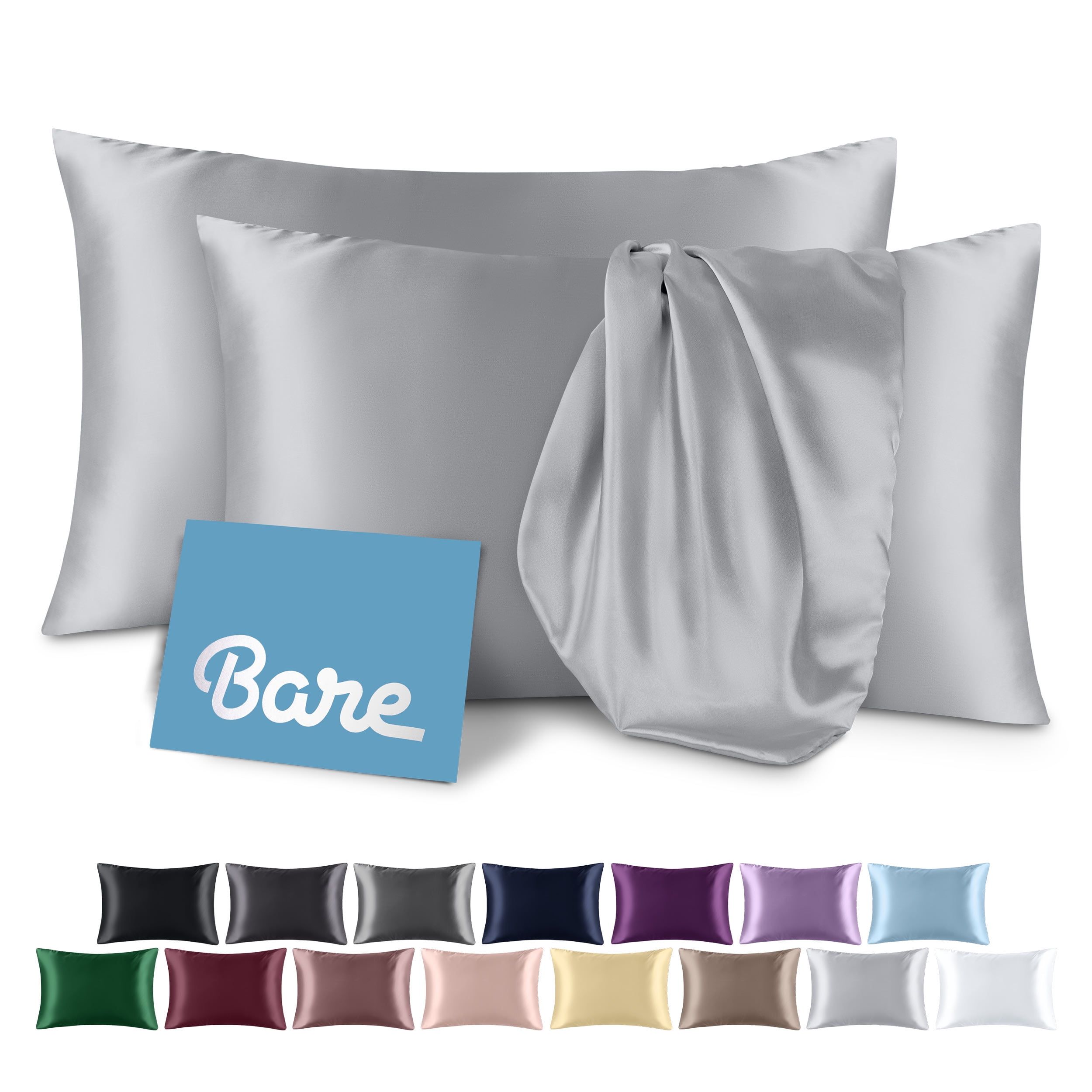 Bare Home Satin Pillowcase Set of 2 - Silky Soft for Hair and Skin ...