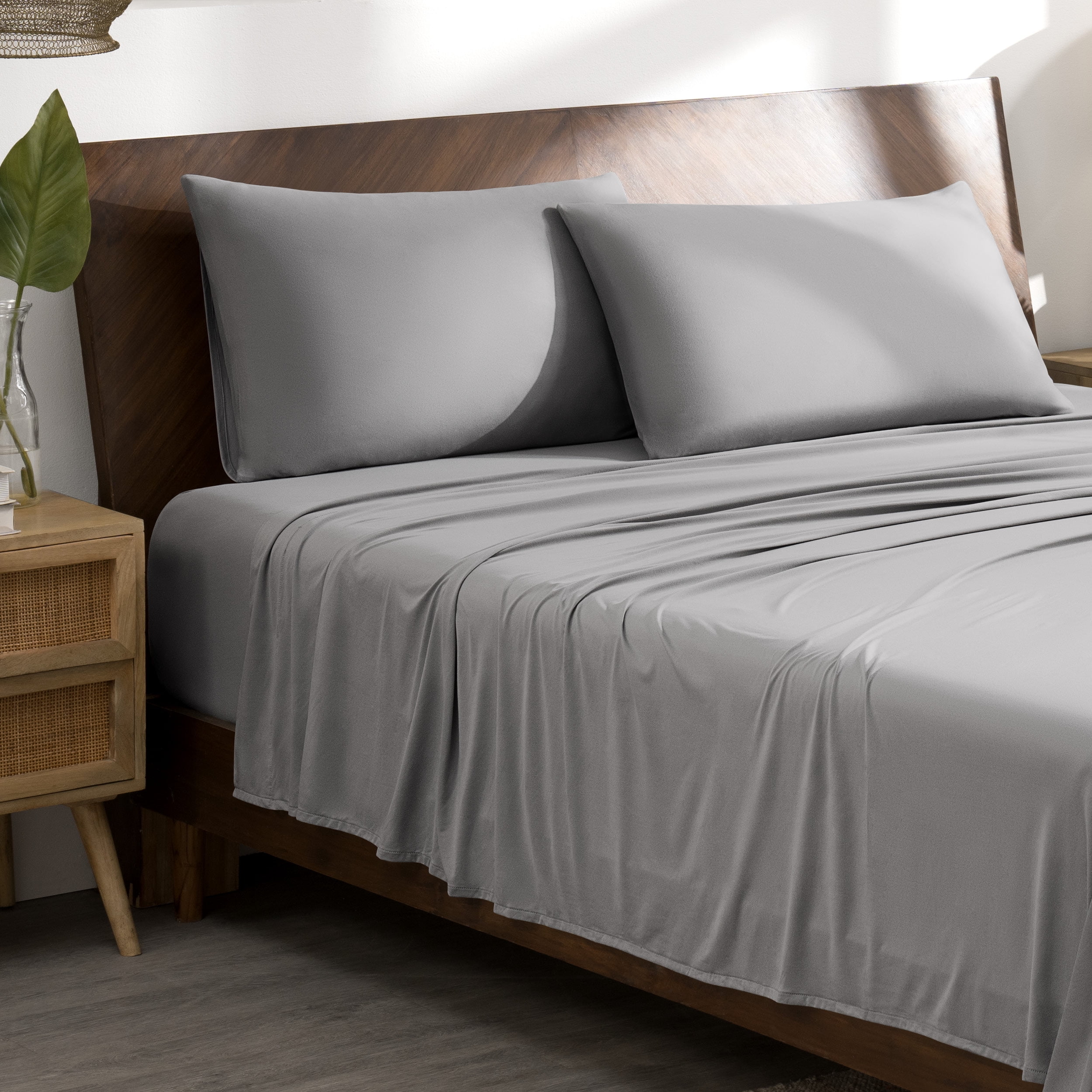Bare Home Cooling Performance Jersey Knit Stretch Sheet Set, Moisture ...
